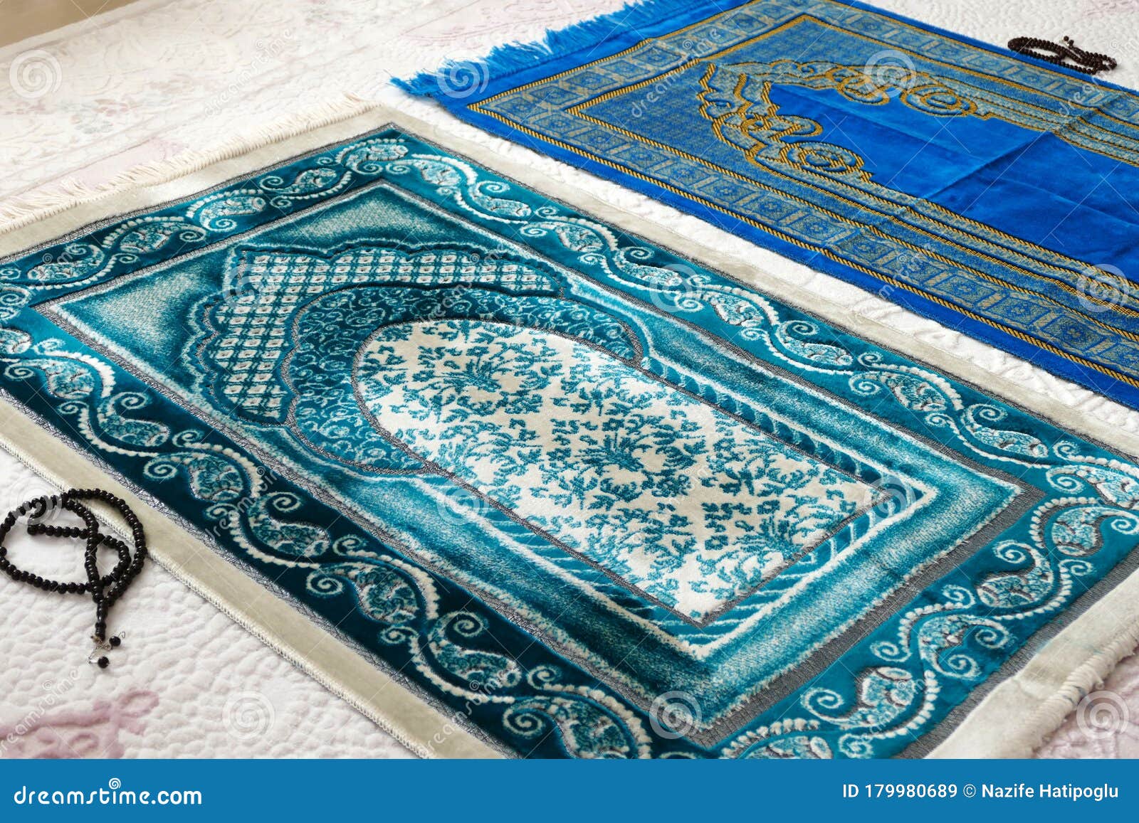 Prayer Rugs in Two Different Colors Prepared for Prayer Stock Image ...