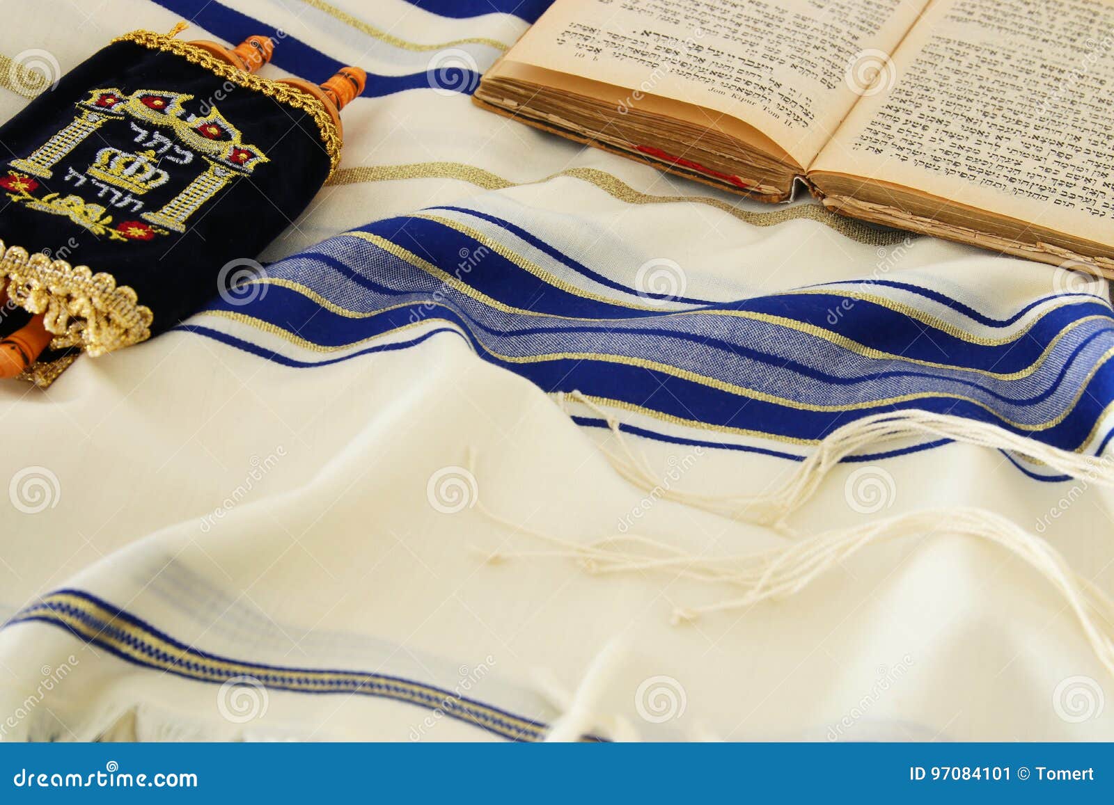 Prayer Shawl - Tallit, Jewish Religious Symbol Stock Image - Image of ...