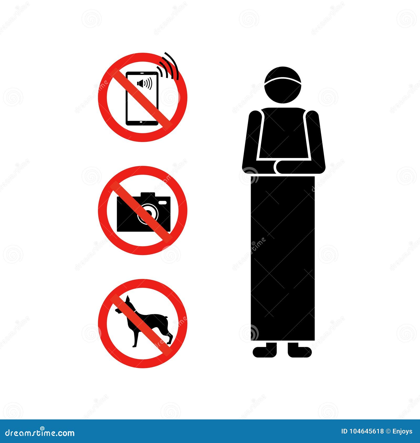 Prayer Sign with Warning Icon Stock Vector - Illustration of catholic ...