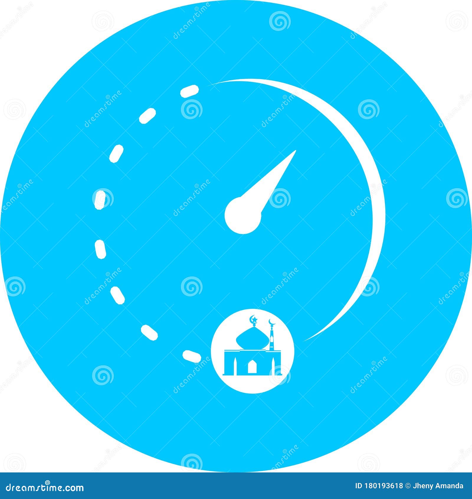 Prayer Time, Clock, Watch in Blue Circle Icon. Concept of UI Design ...
