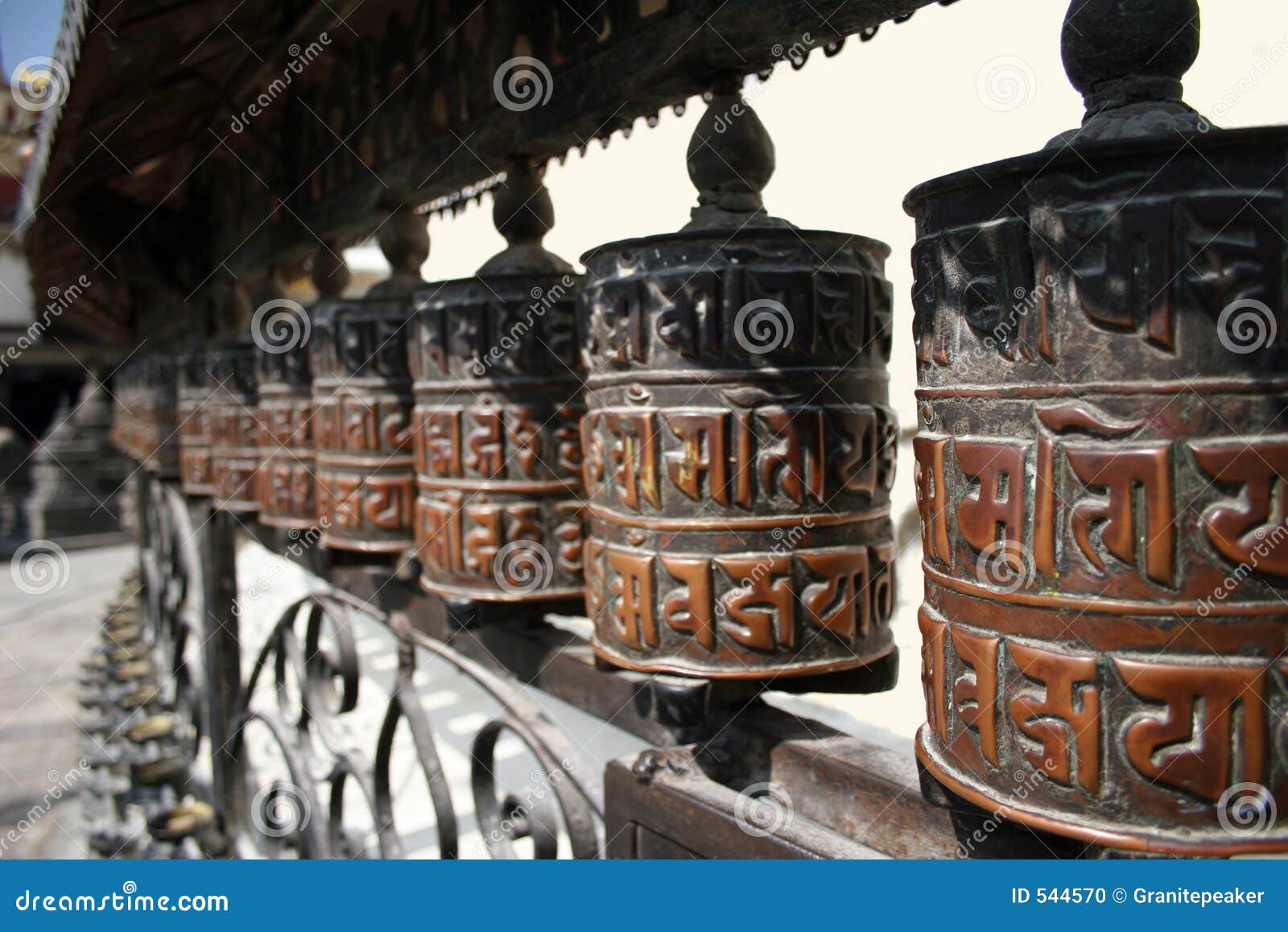 Prayer Wheels stock photo. Image of swayambhunath, candles - 544570