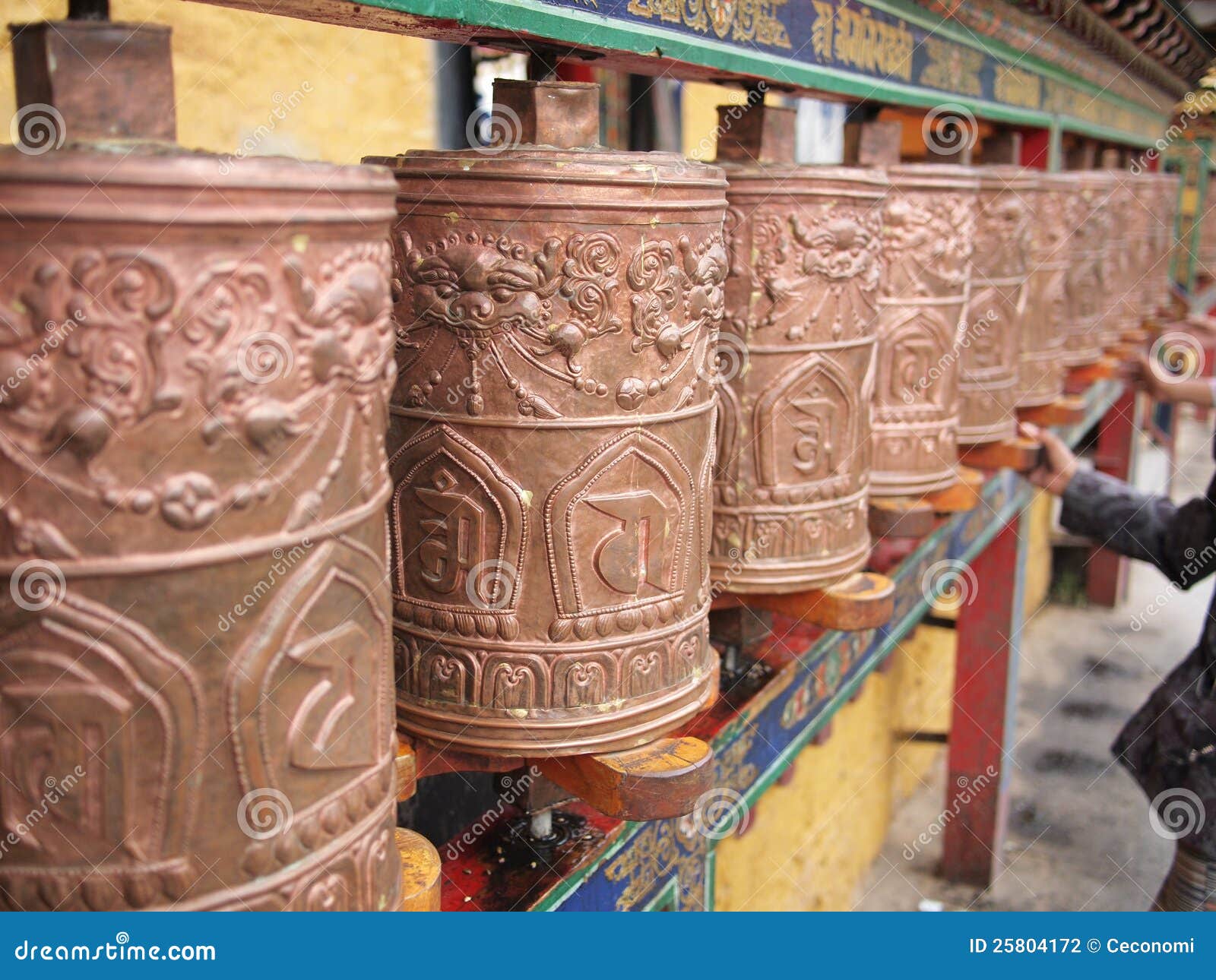 Prayer Wheels in the Potala Palace Stock Photo - Image of pilgram ...