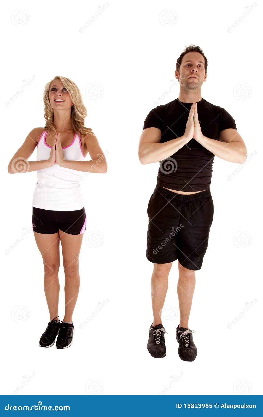 Prayer yoga stock image. Image of posing, pose, figure - 18823985