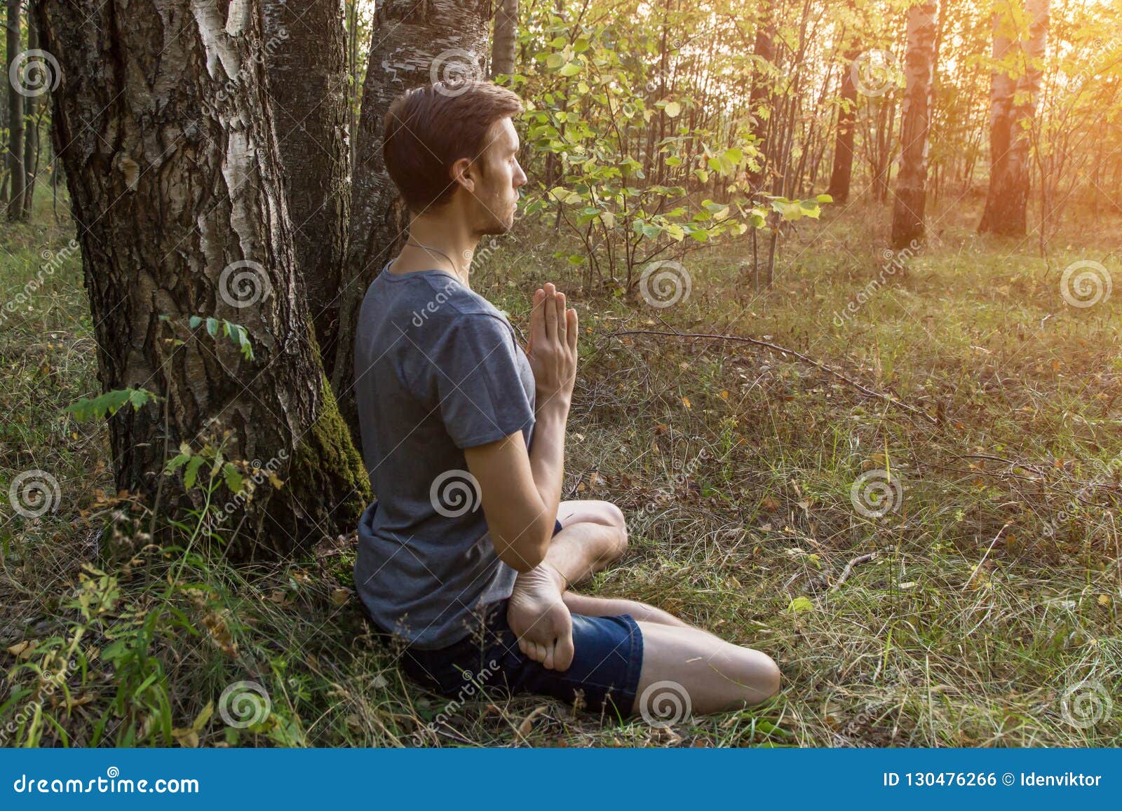 Prayer, Yoga, Meditation Outdoors in Nature Stock Photo - Image of ...