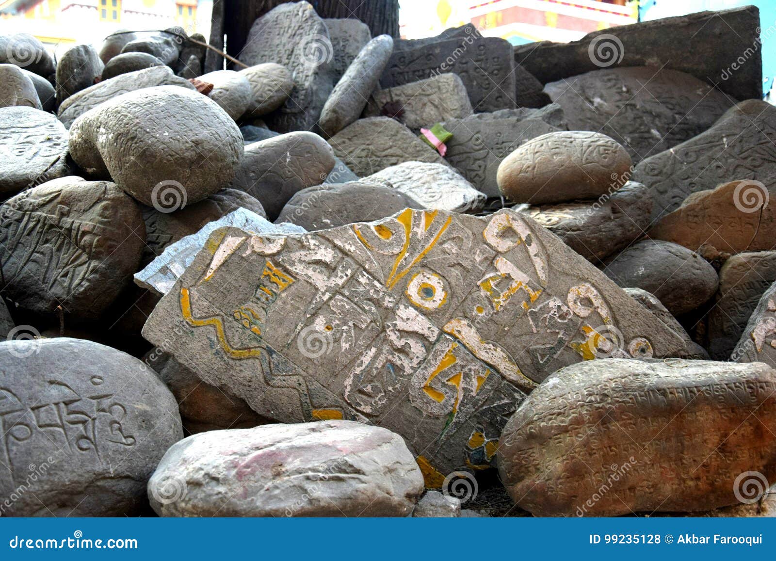 Prayer Rocks stock photo. Image of prayers, flag, minasteries - 99235128