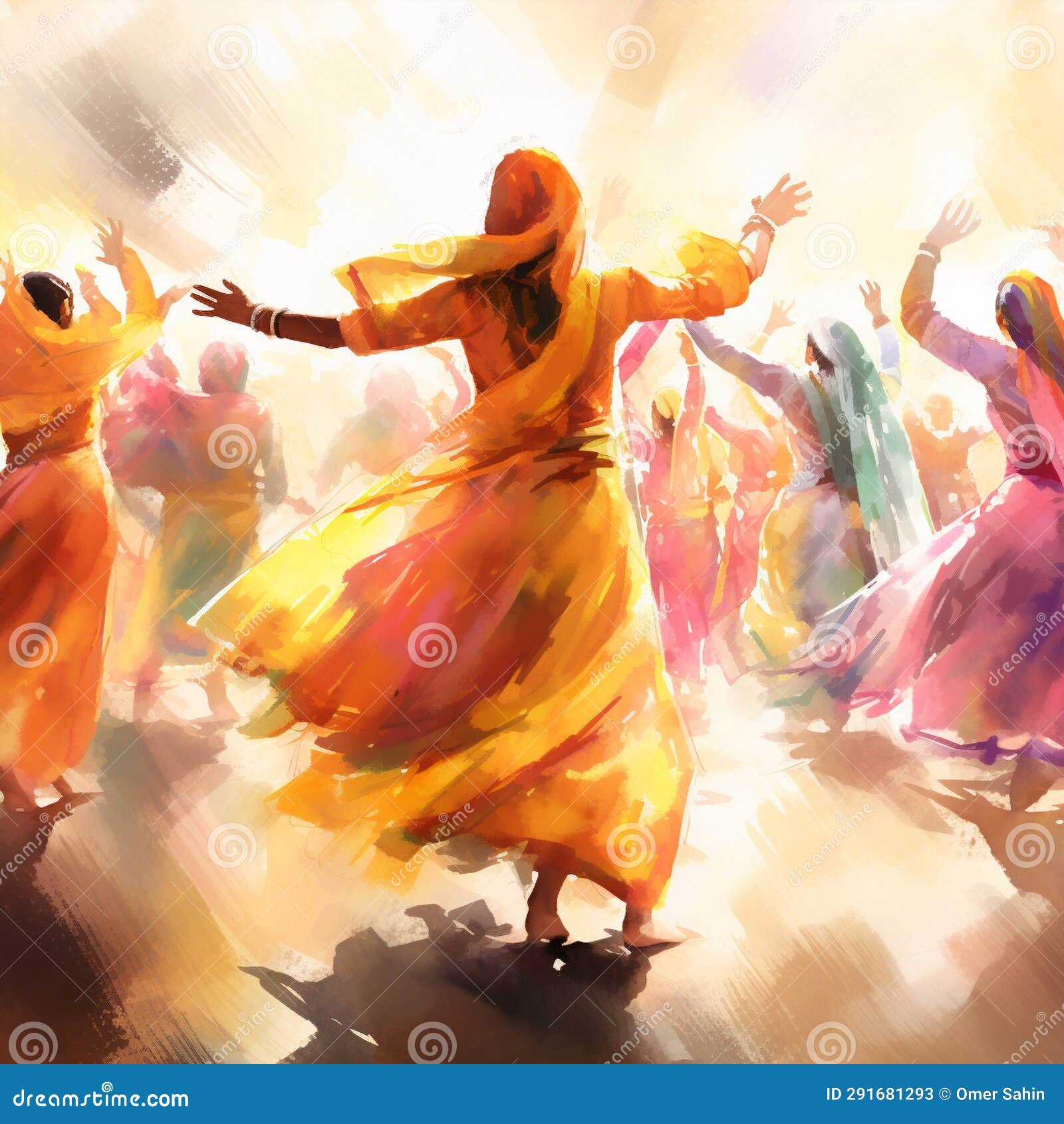 Prayers in Motion: Dance of Devotion Stock Illustration - Illustration ...