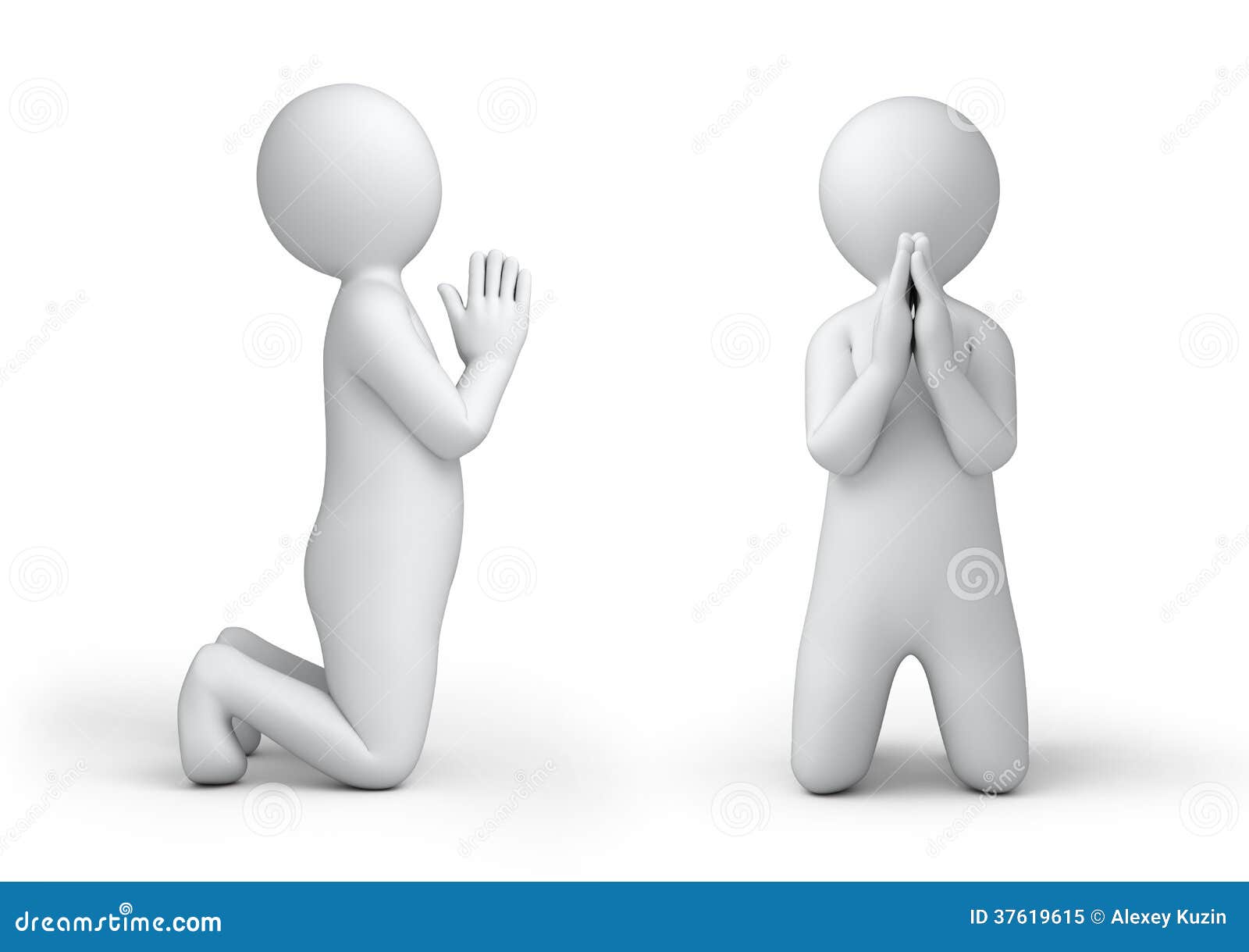 The praying 3d human stock illustration. Illustration of knee - 37619615