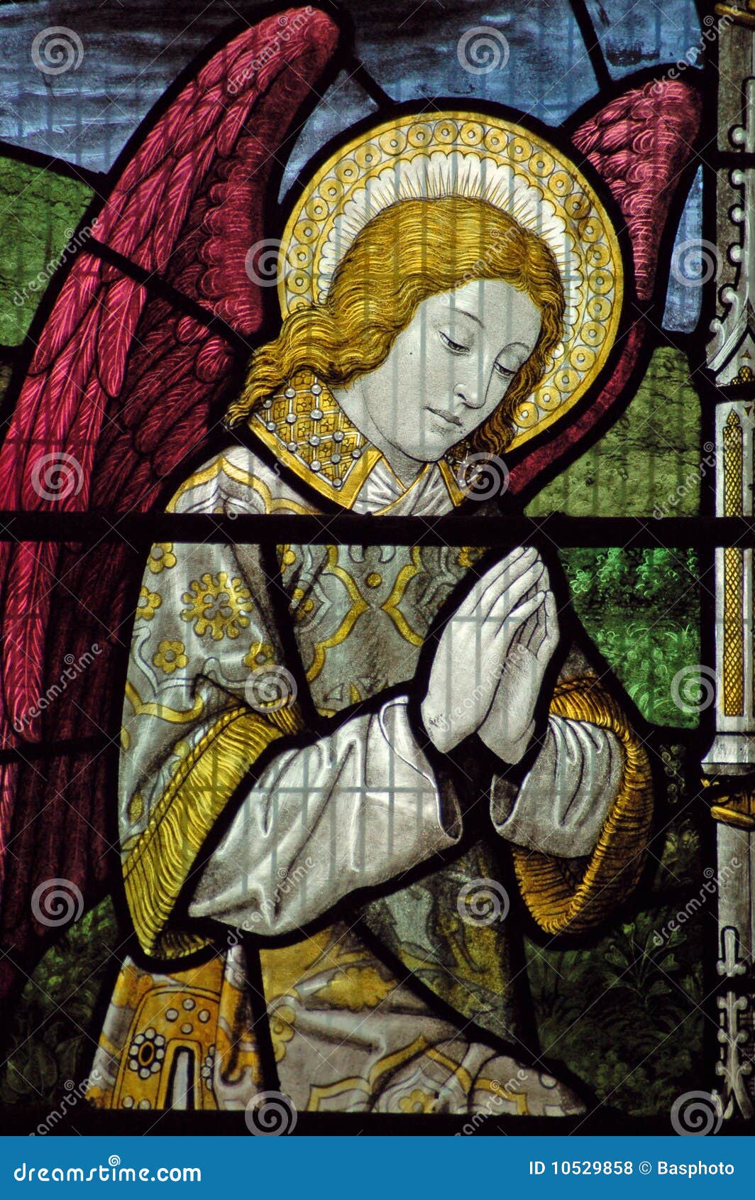 Praying Angel stock photo. Image of stained, angel, contemplation ...