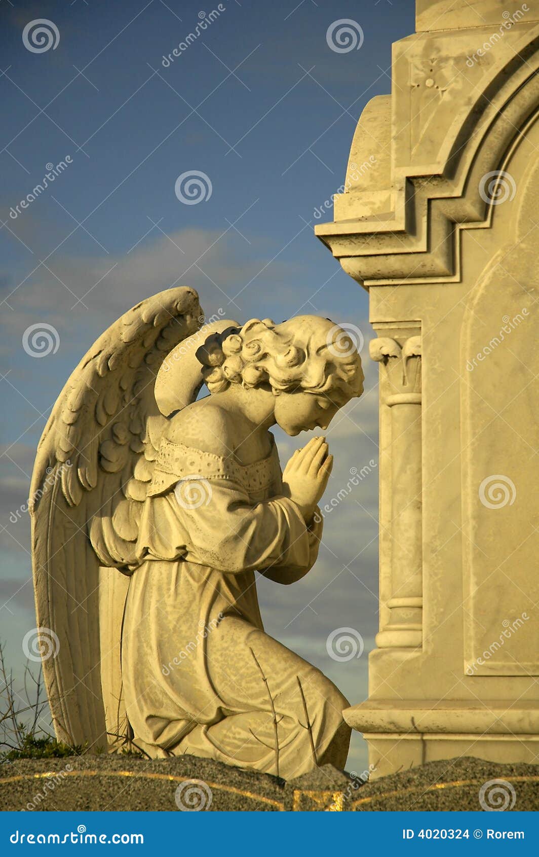 Praying angel stock photo. Image of tombstone, graveyard - 4020324