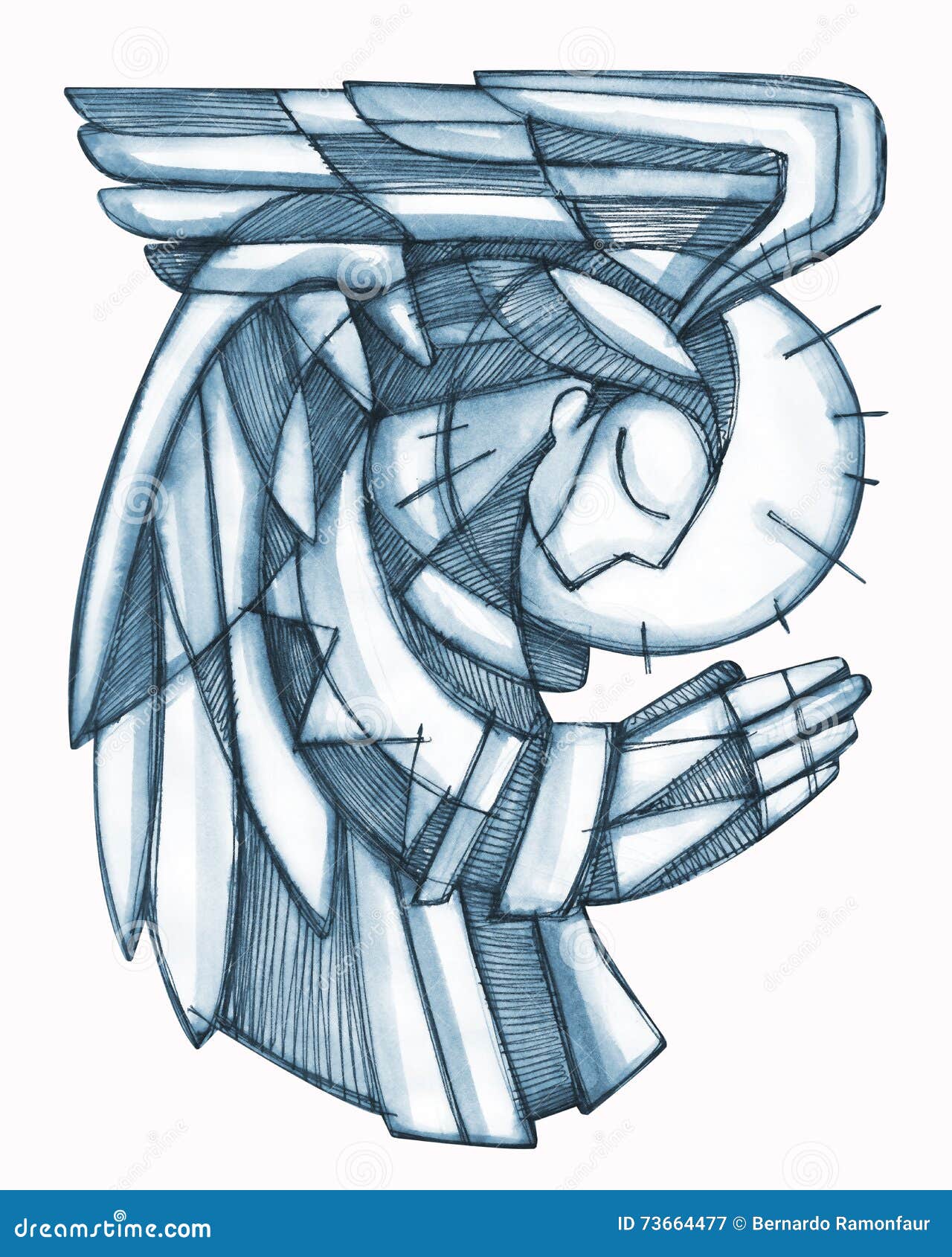 Praying angel illustration stock illustration. Illustration of saint ...