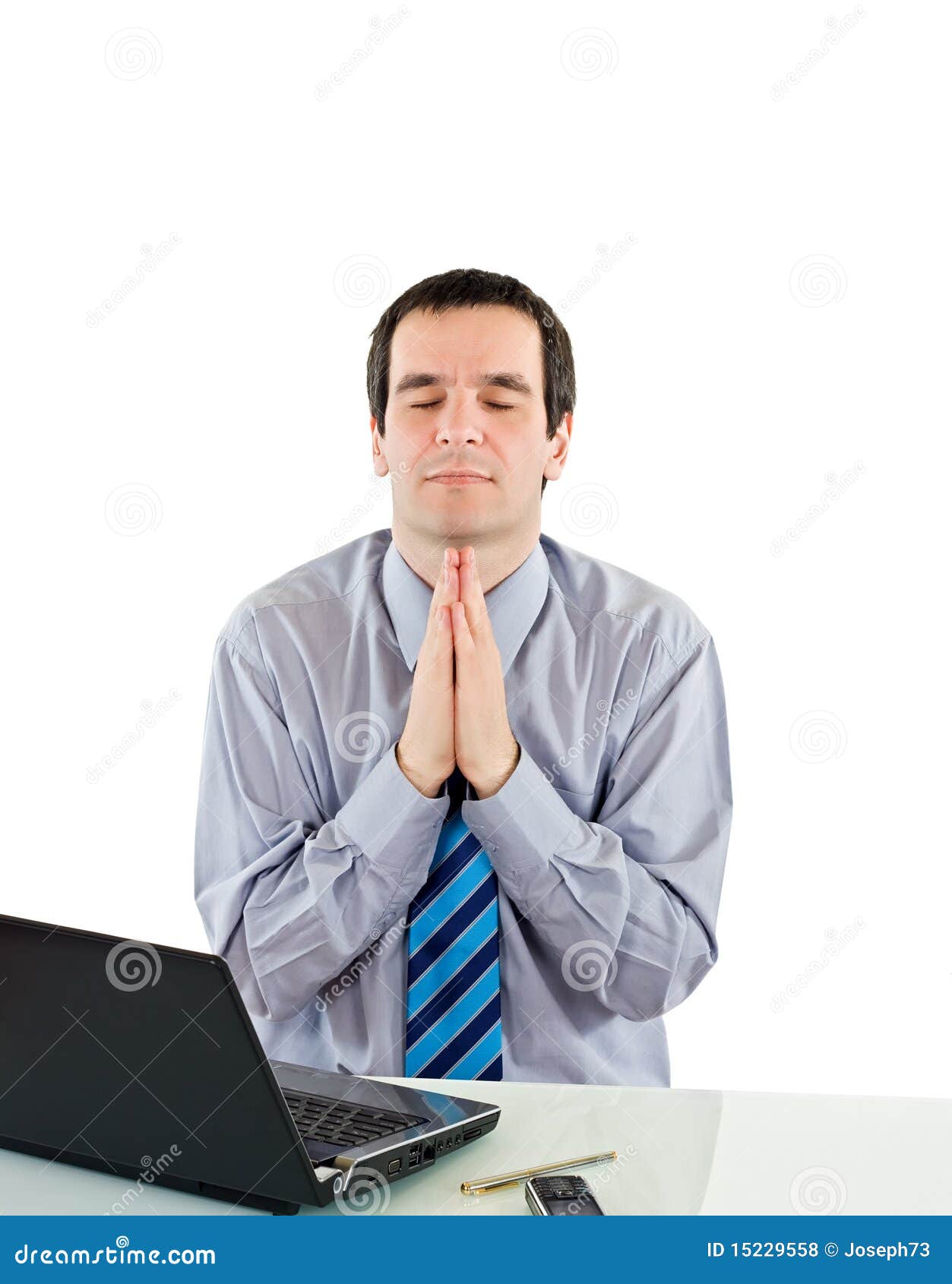 Praying businessman stock photo. Image of face, closeup - 15229558