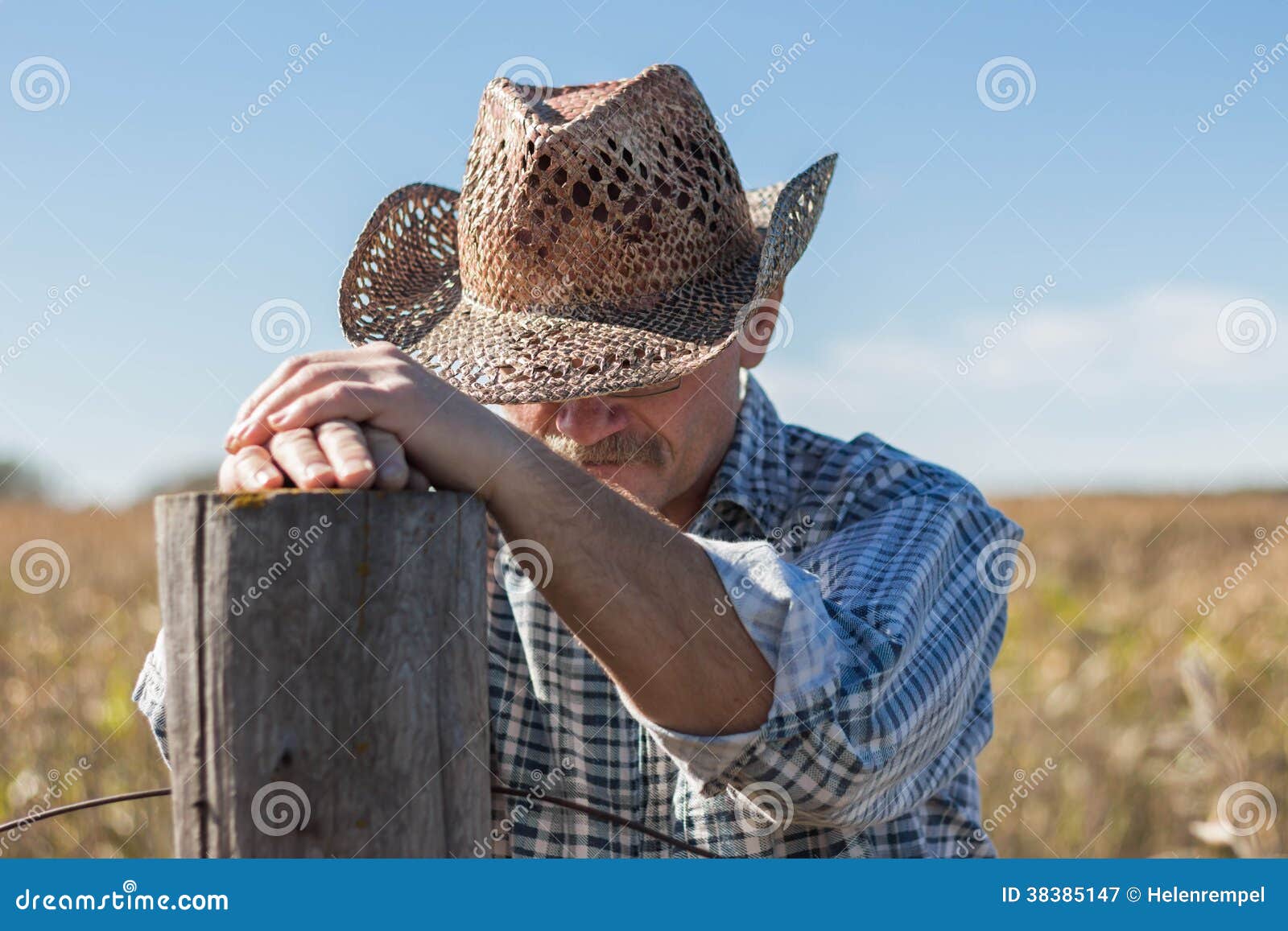 Praying cowboy stock image. Image of christian, blue - 38385147