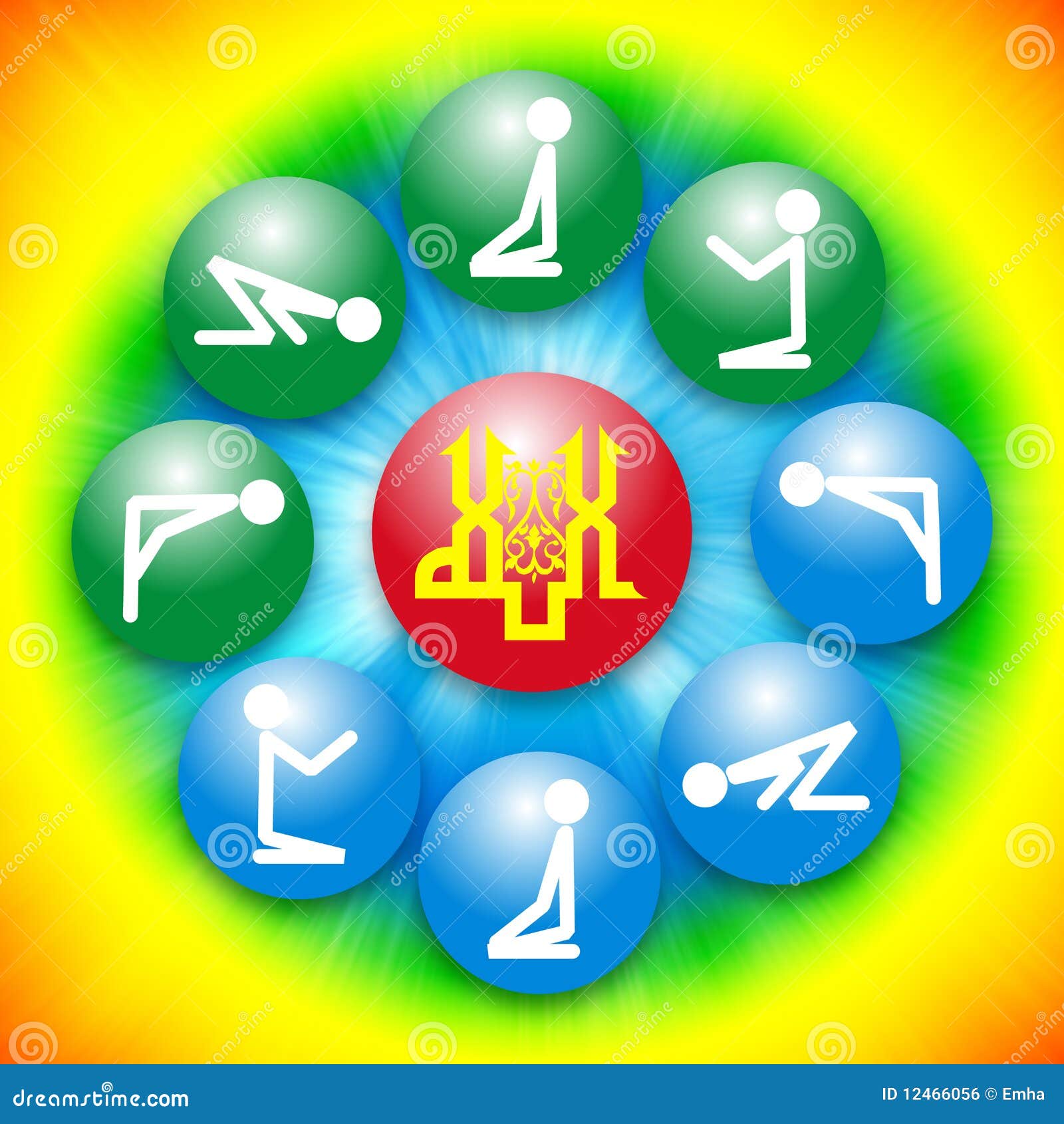 Praying Cycle stock illustration. Illustration of icon - 12466056