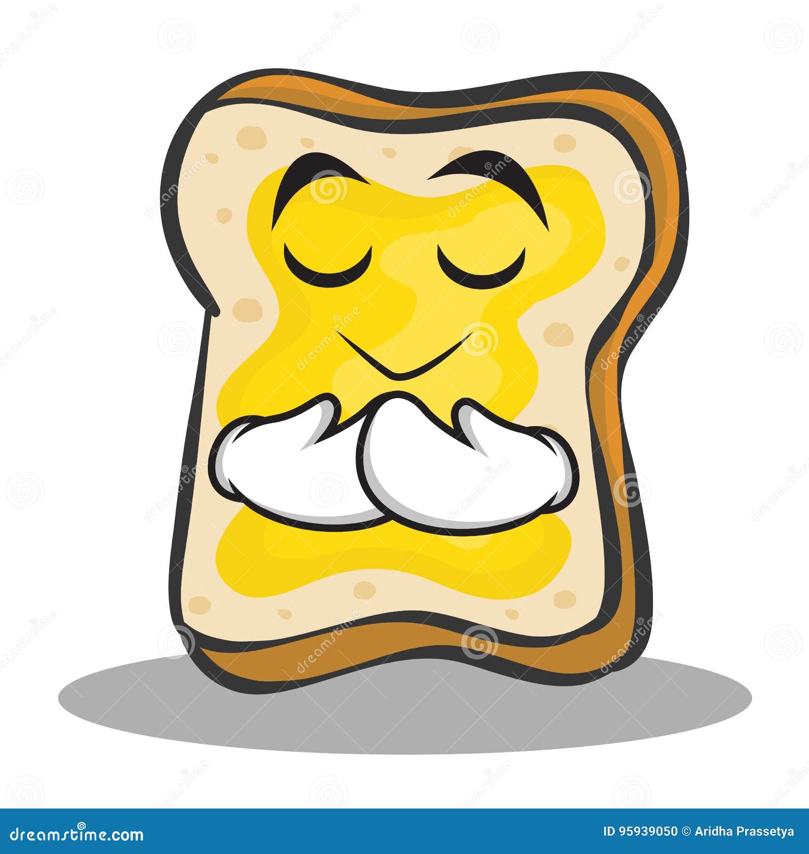 Praying Face Bread Character Cartoon Stock Vector - Illustration of ...