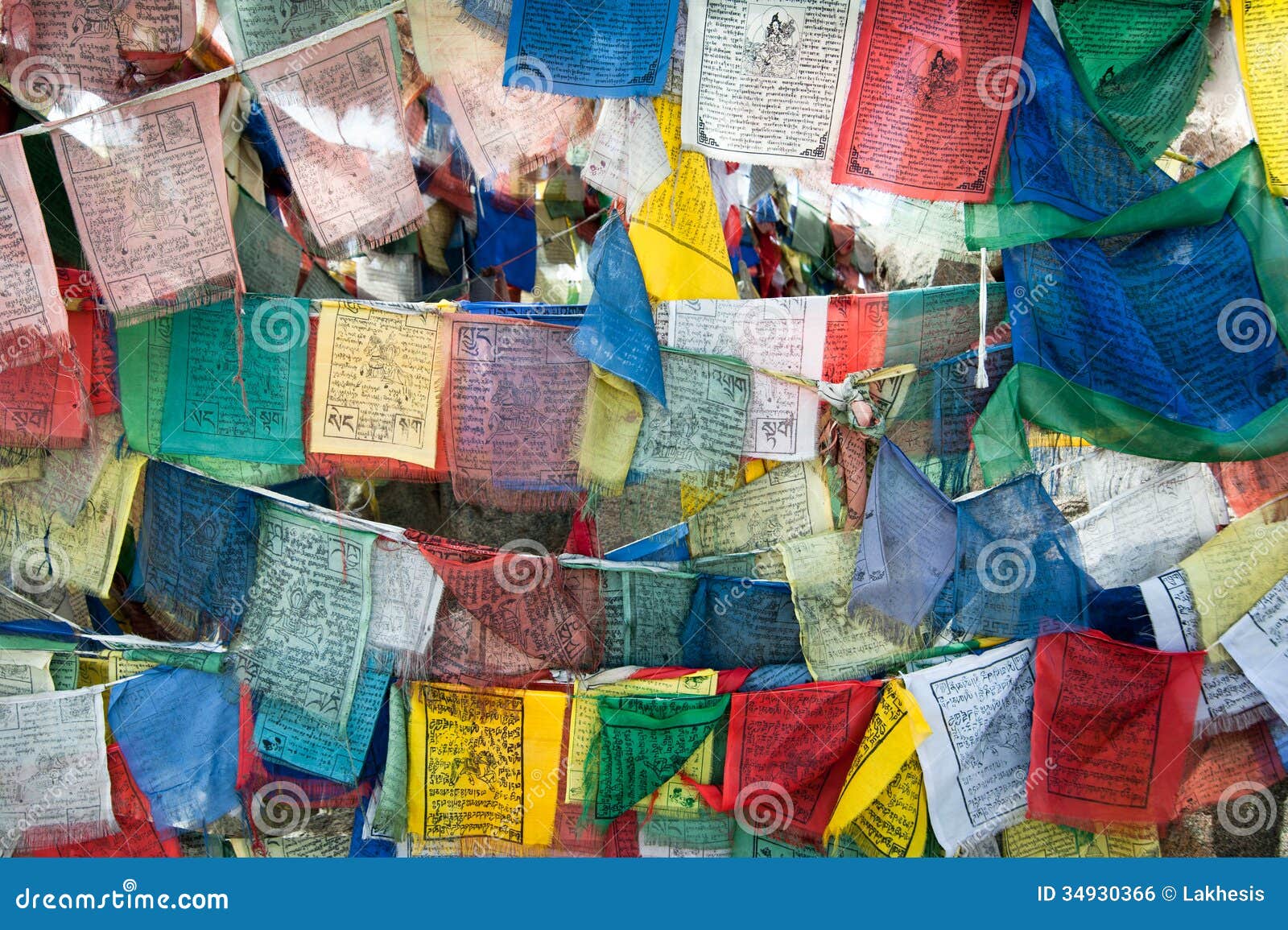 Praying Flags at Buddhist Monastery. India Stock Photo - Image of ...