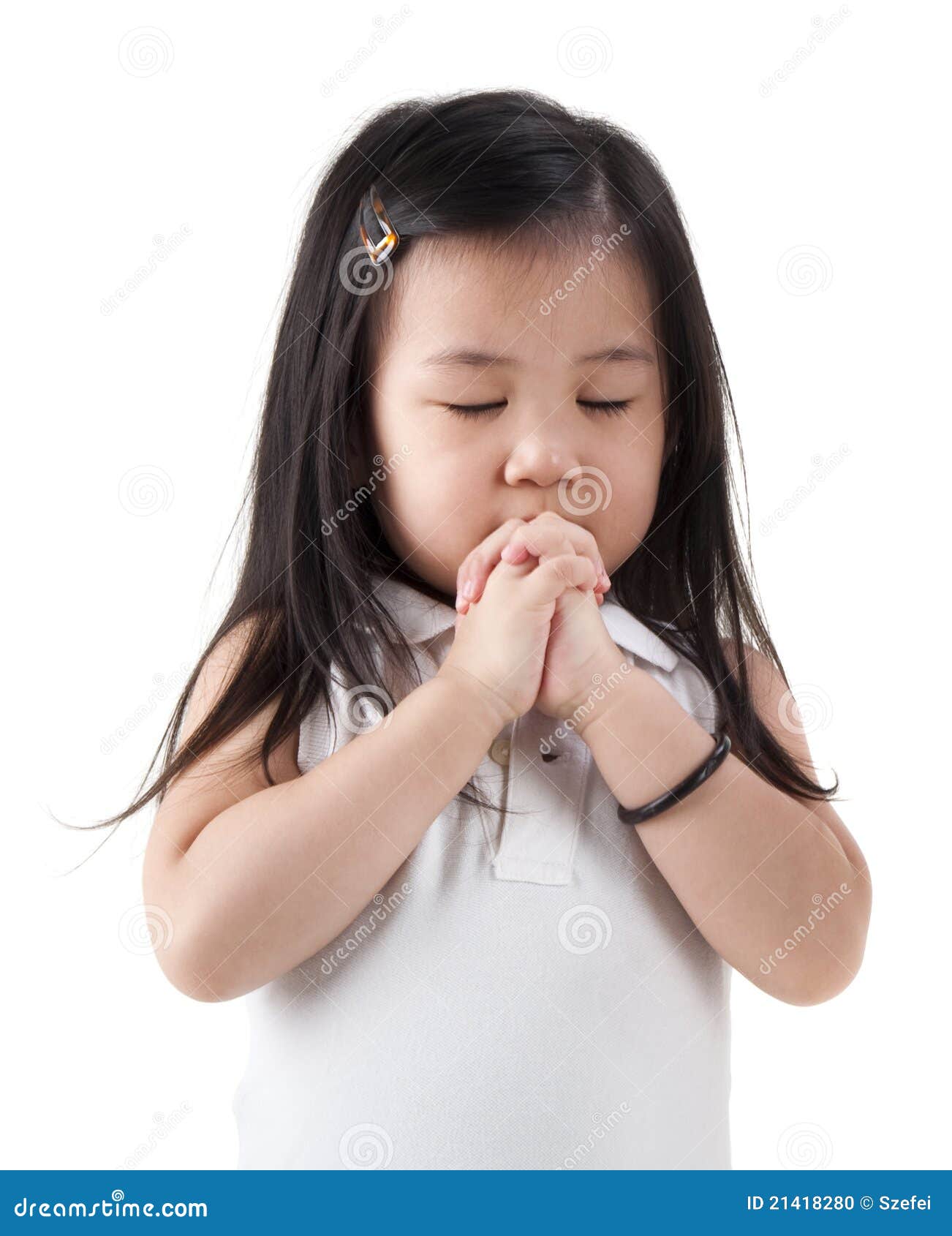 Praying girl stock photo. Image of child, expression - 21418280
