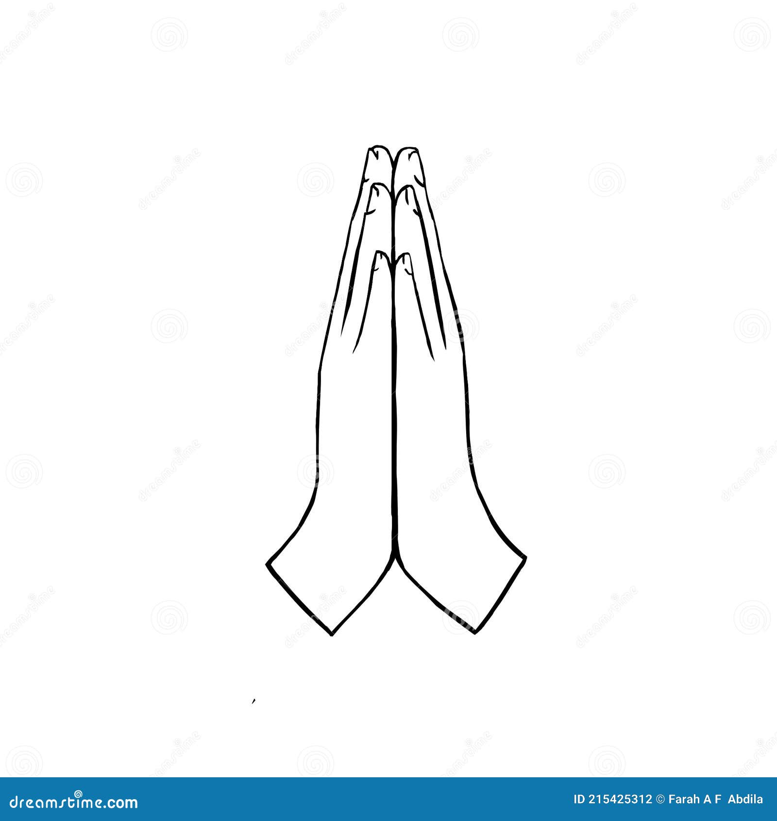 Praying Hand Symbol Vector. Pray Spirit Ramadan Illustration ...