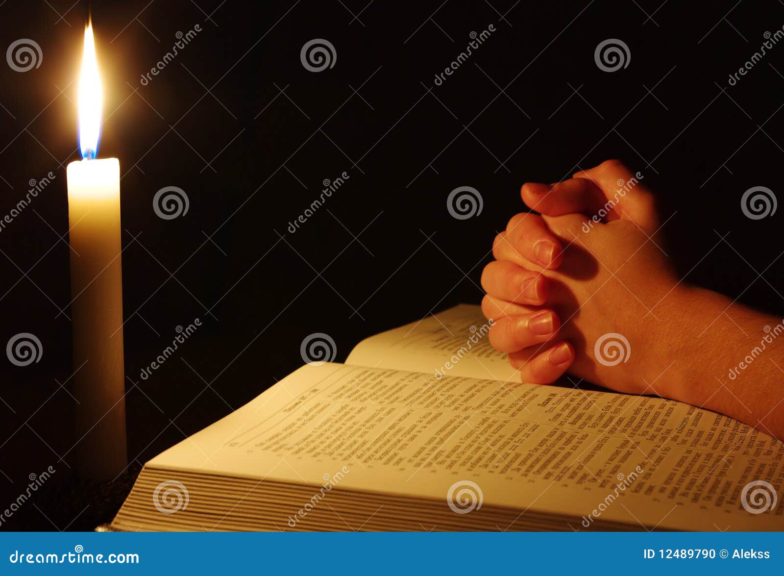 Praying hands stock photo. Image of dark, hands, bible - 12489790