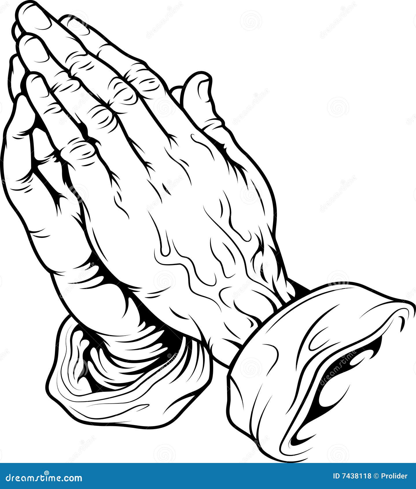 Praying Hands stock illustration. Illustration of black - 7438118
