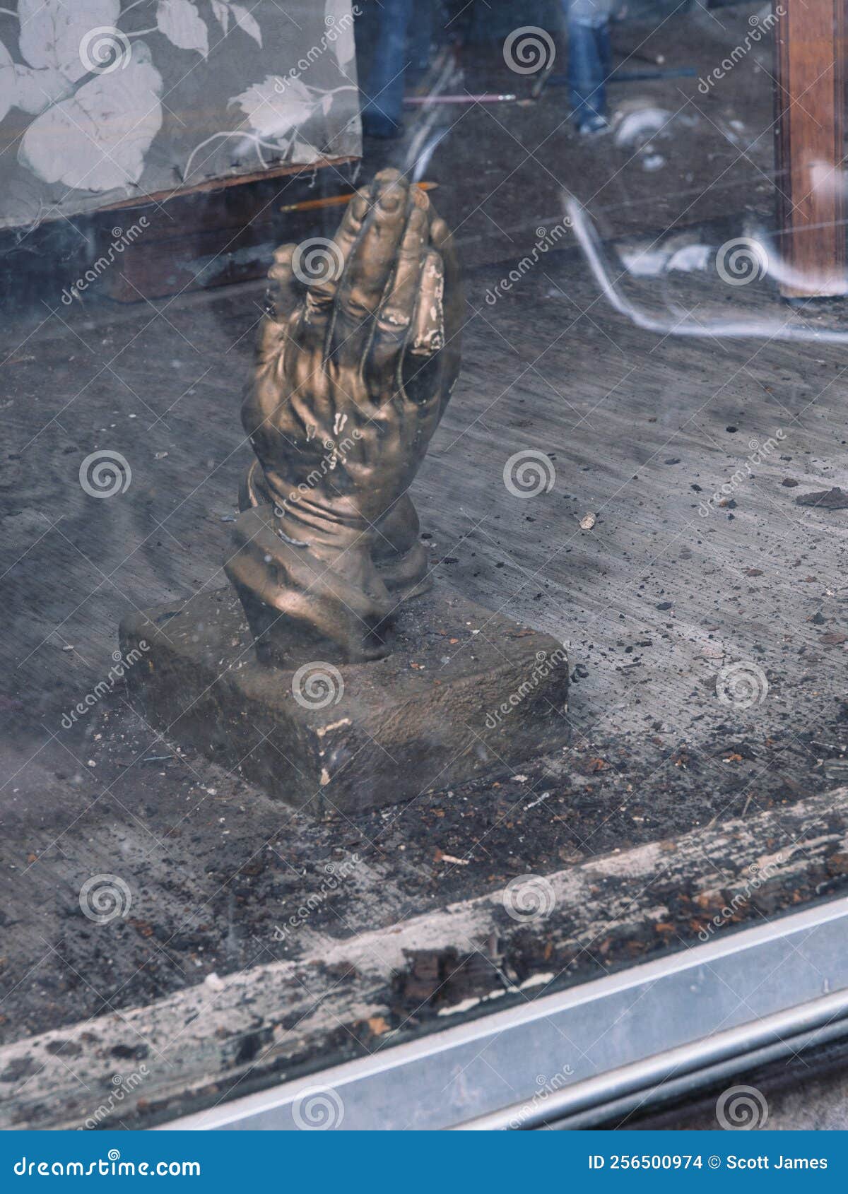 Abandoned Store At Mall With Ripped Paper Over Doors And Ripped Out ...