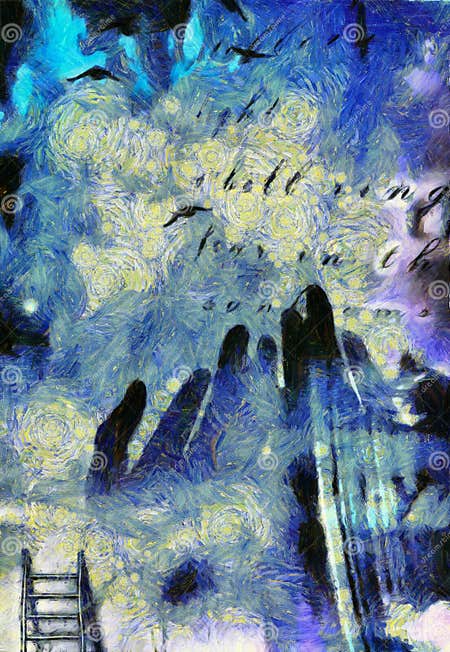 Praying Hands. Abstract Painting Stock Illustration - Illustration of ...