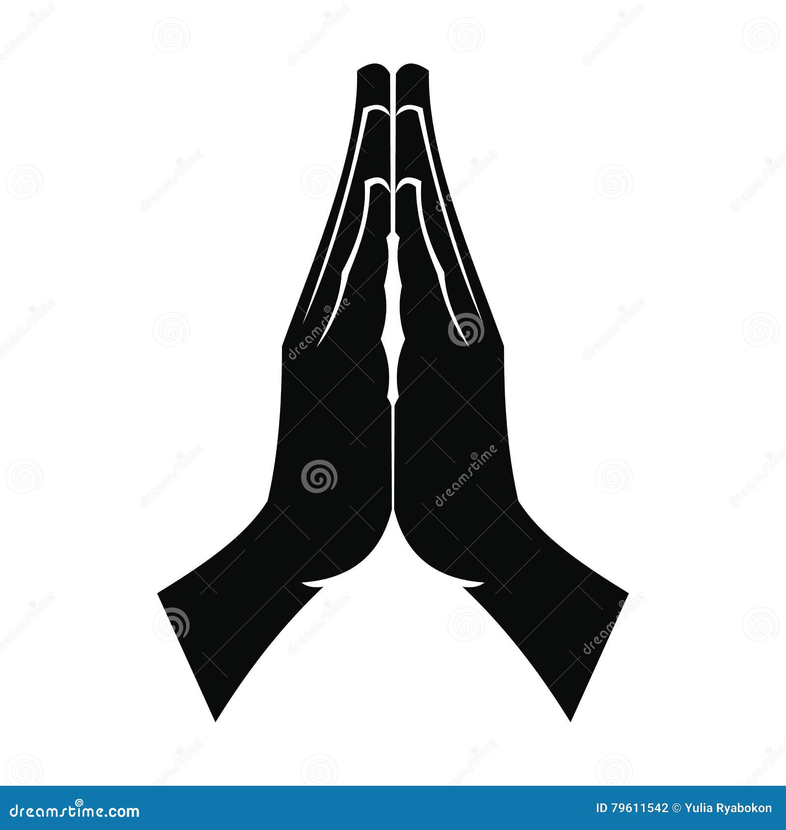 Praying Hands Black Simple Icon Stock Vector - Illustration of hand ...