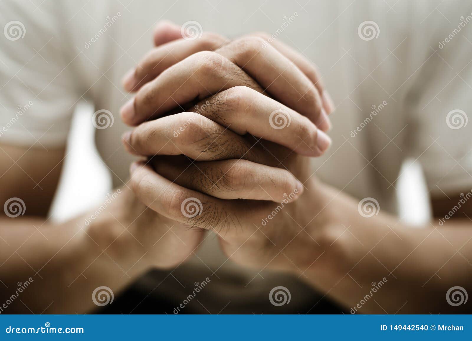 Praying Hands Closeup Shot stock photo. Image of happiness - 149442540