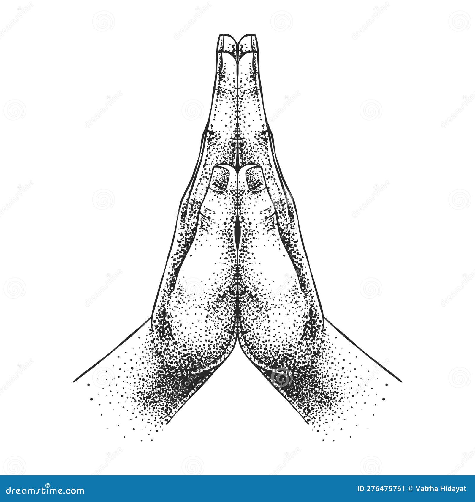 Praying Hands Drawn Using Pointillism Technique Stock Vector ...