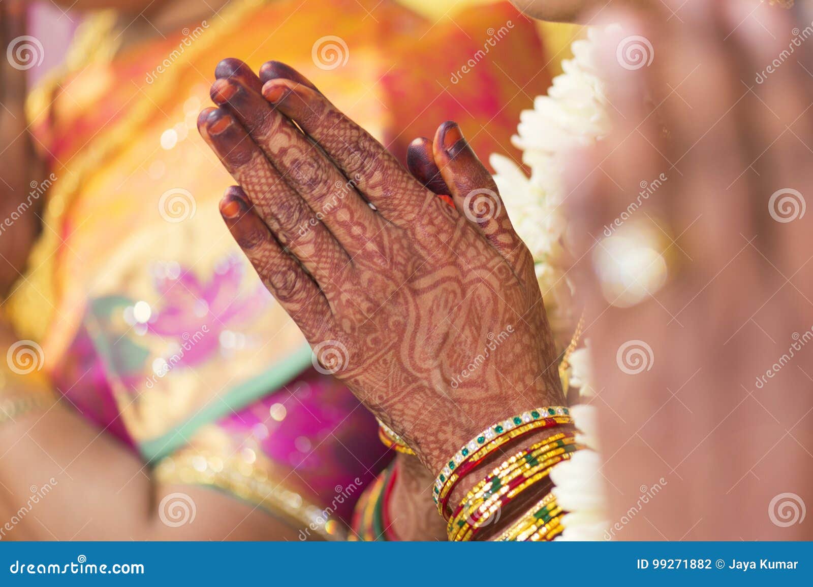 Praying Hands Hindu Wedding Stock Photo - Image of indian, woman: 99271882