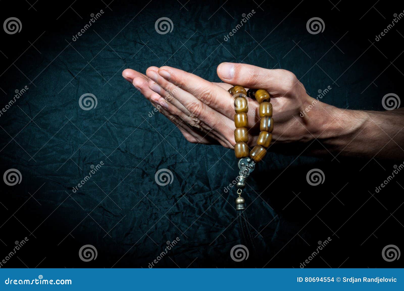 Praying Hands Holding Rosary Stock Photo - Image of confession, faith ...