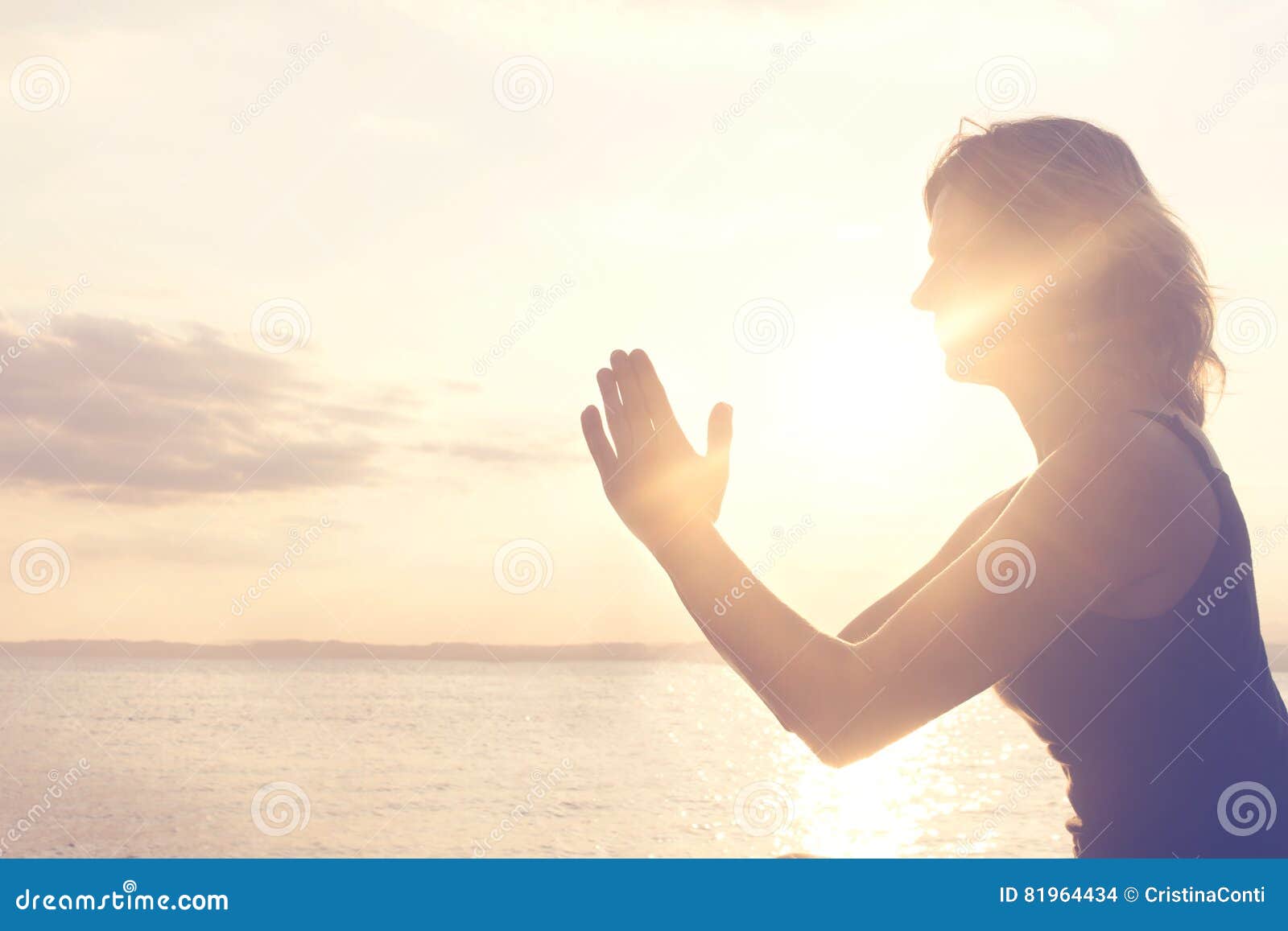 Praying Hands Illuminated by the Morning Sun Stock Photo - Image of ...