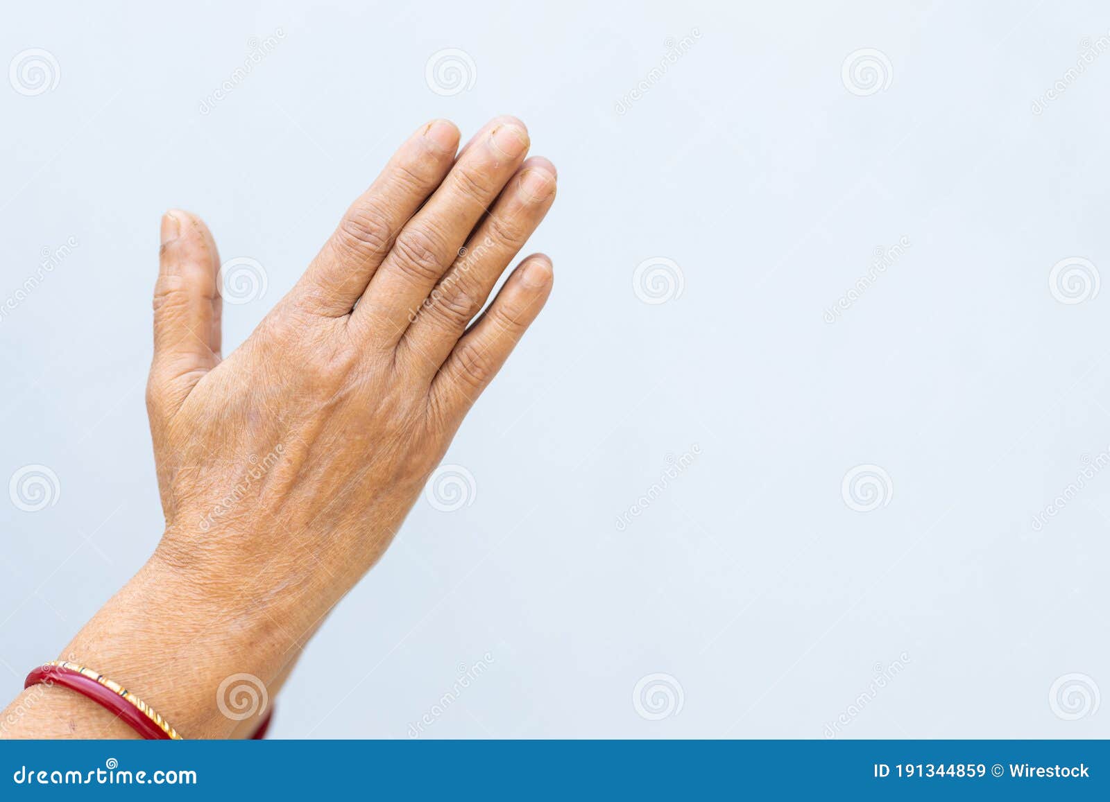 Praying Hands of a Person on a Grey Background Stock Image - Image of ...