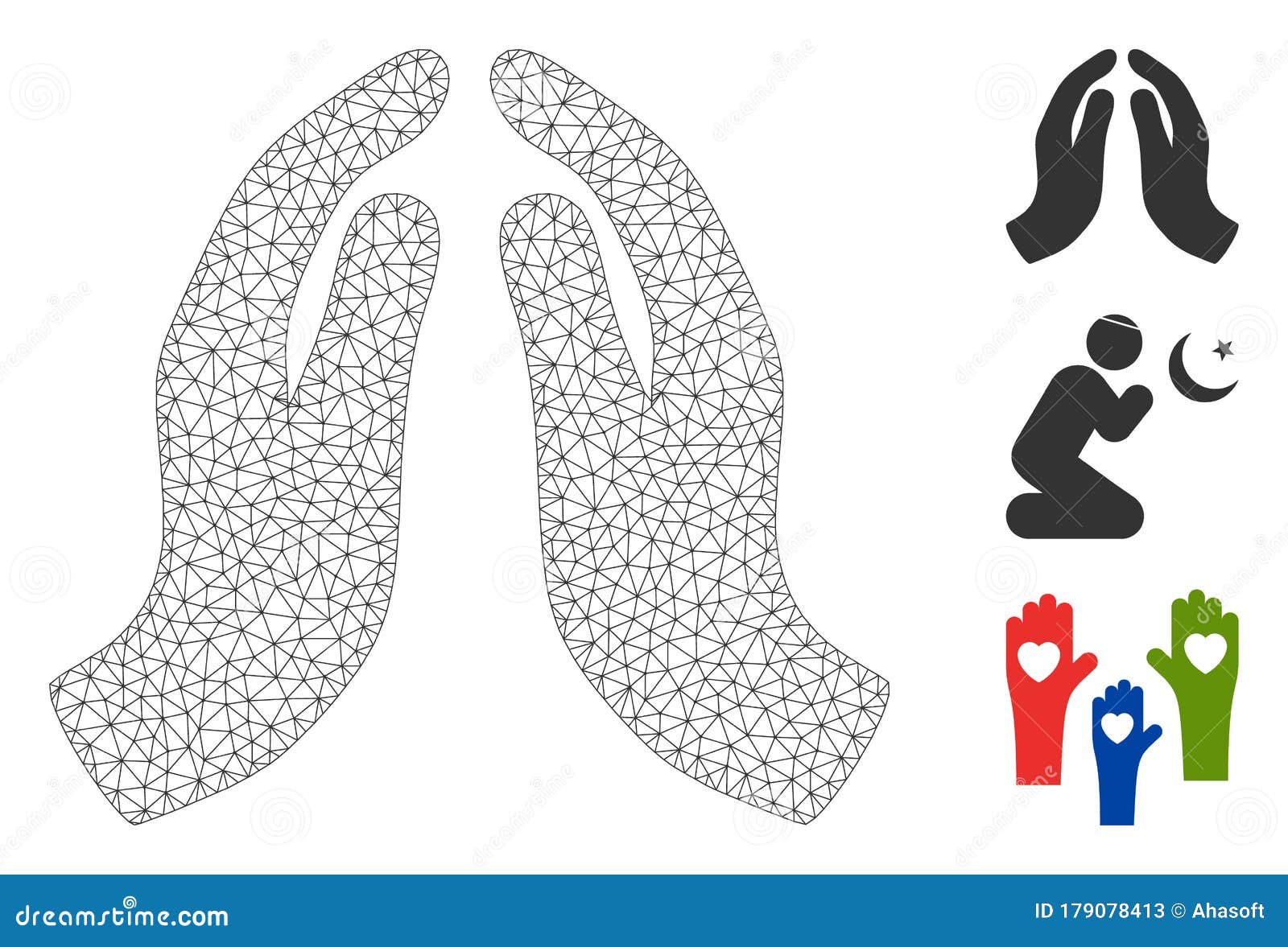 Praying Hands Polygonal Frame Vector Mesh Illustration Stock Vector ... Praying Hands Polygonal Frame Vector Mesh Illustration Stock Vector ...
