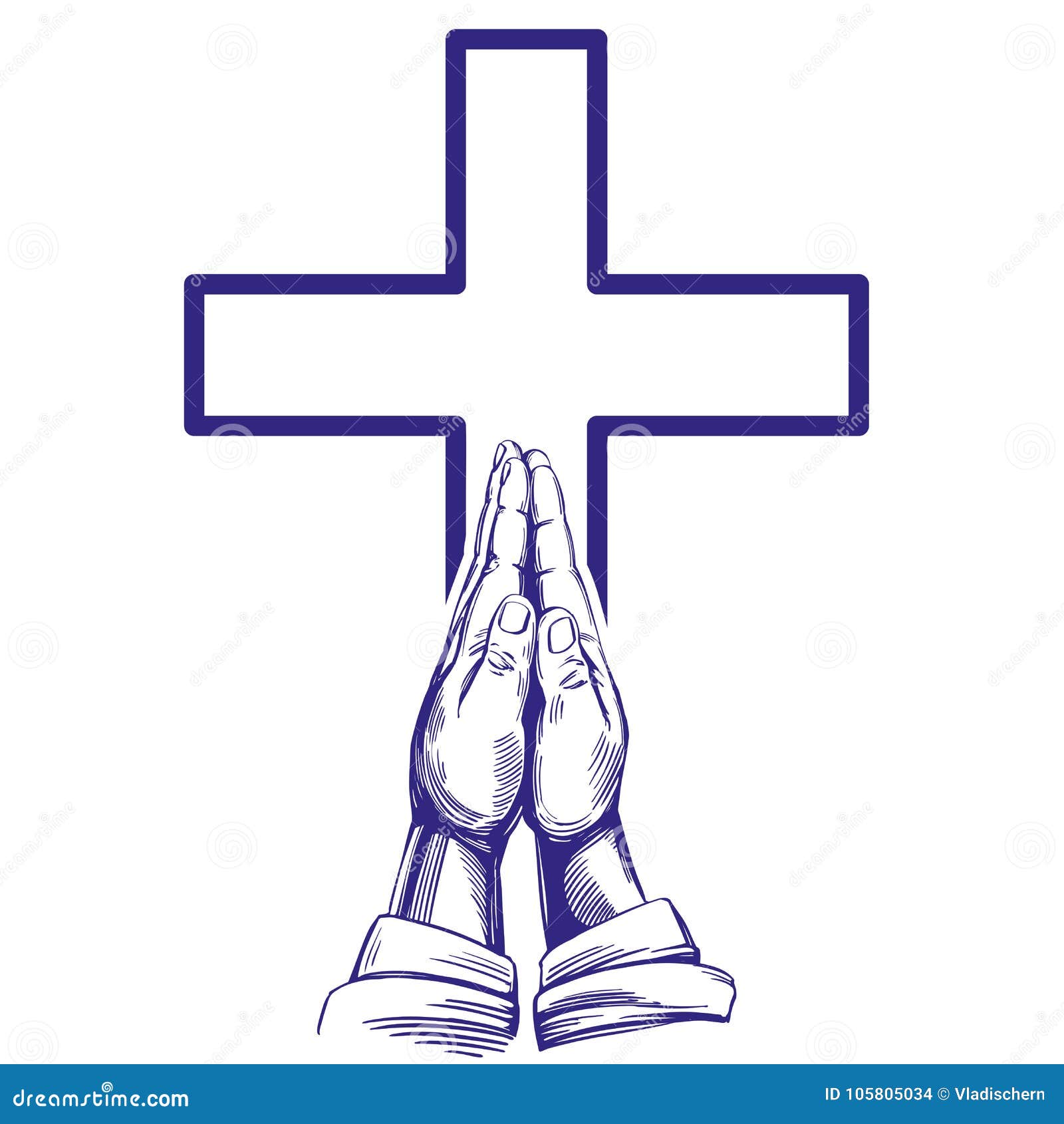 Drawings Of Praying Hands With A Cross