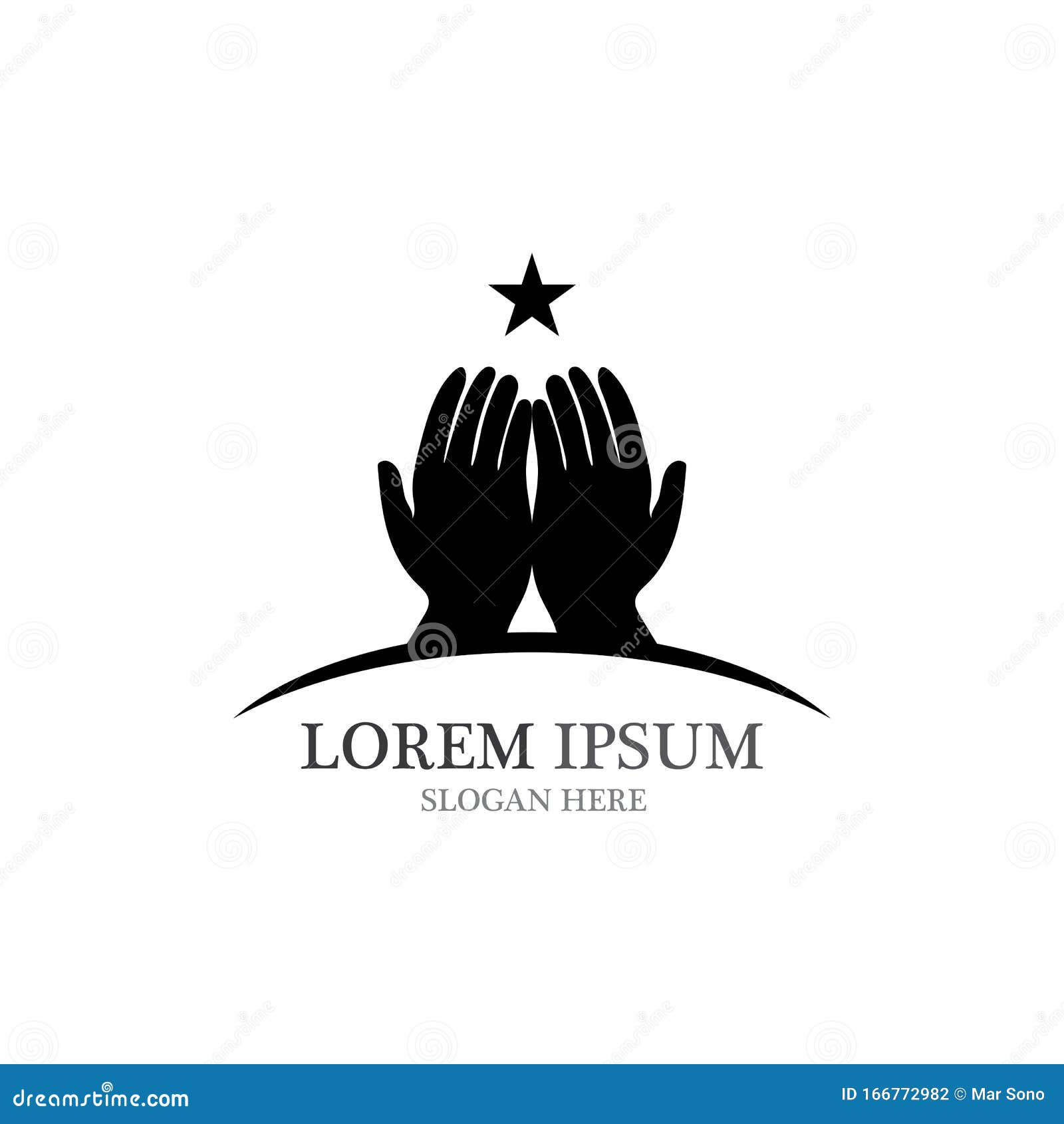 Praying Hands Symbol and Logo Stock Vector - Illustration of palm ...