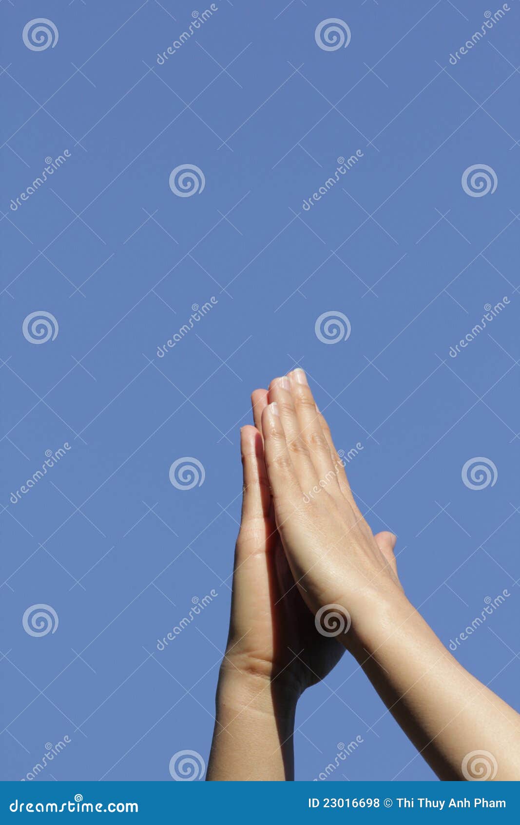 Praying hands toward sky stock photo. Image of spirituality - 23016698