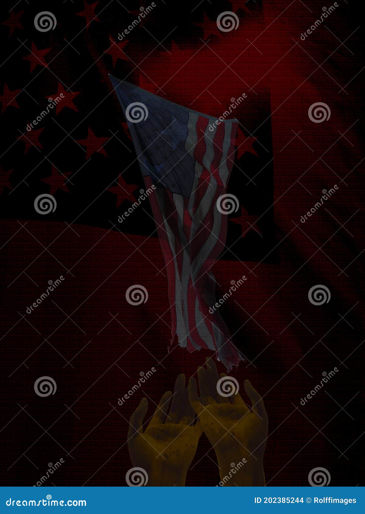 Praying Hands and USA National Flag Stock Illustration - Illustration ...