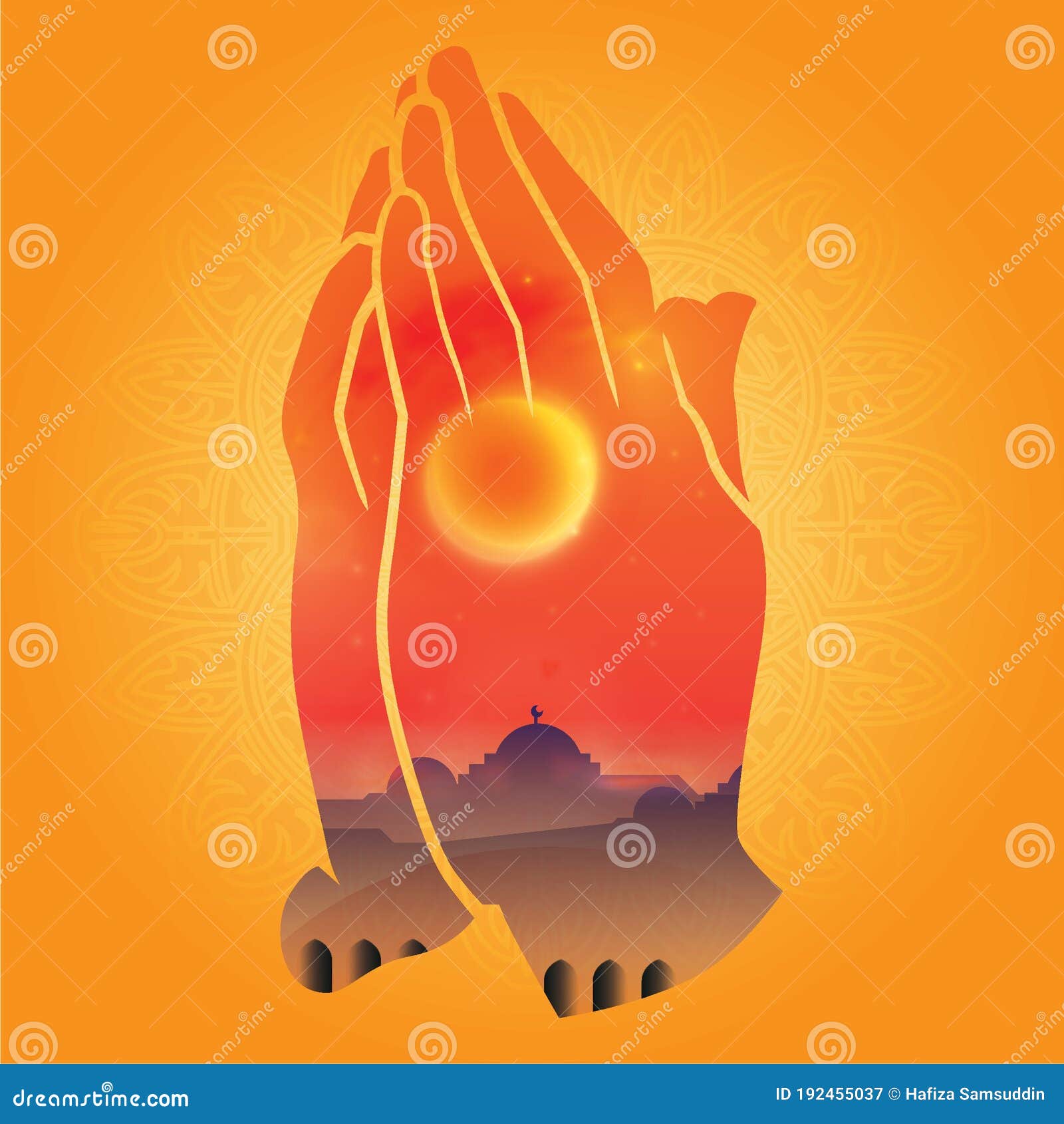 Praying Hands. Vector Illustration Decorative Design Stock Vector ...