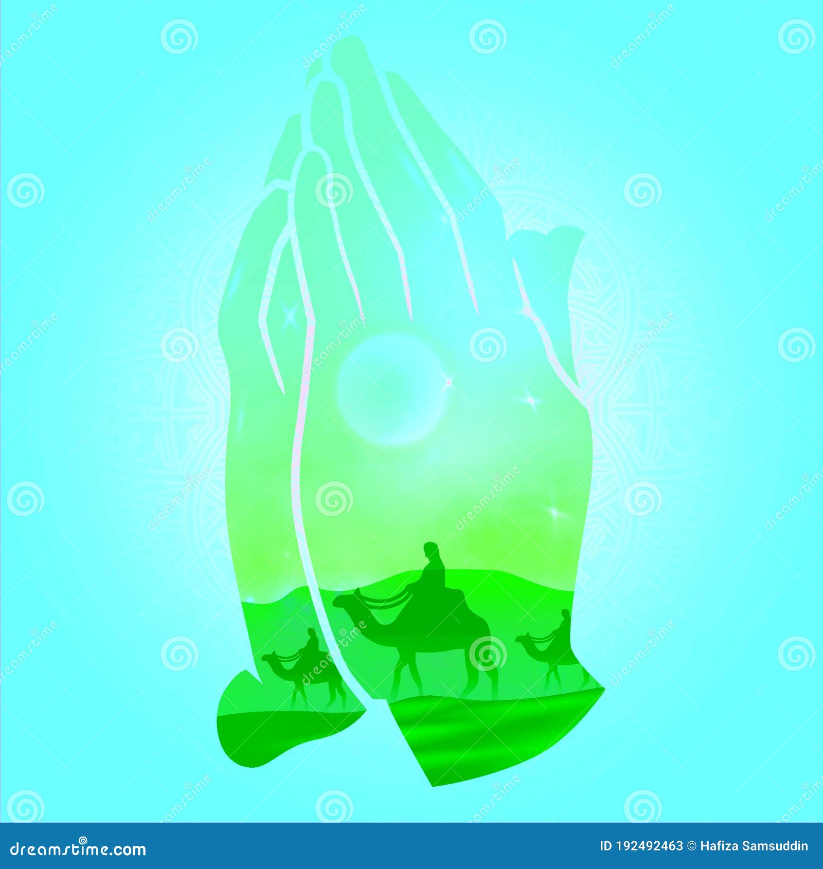 Praying Hands. Vector Illustration Decorative Design Stock Vector ...