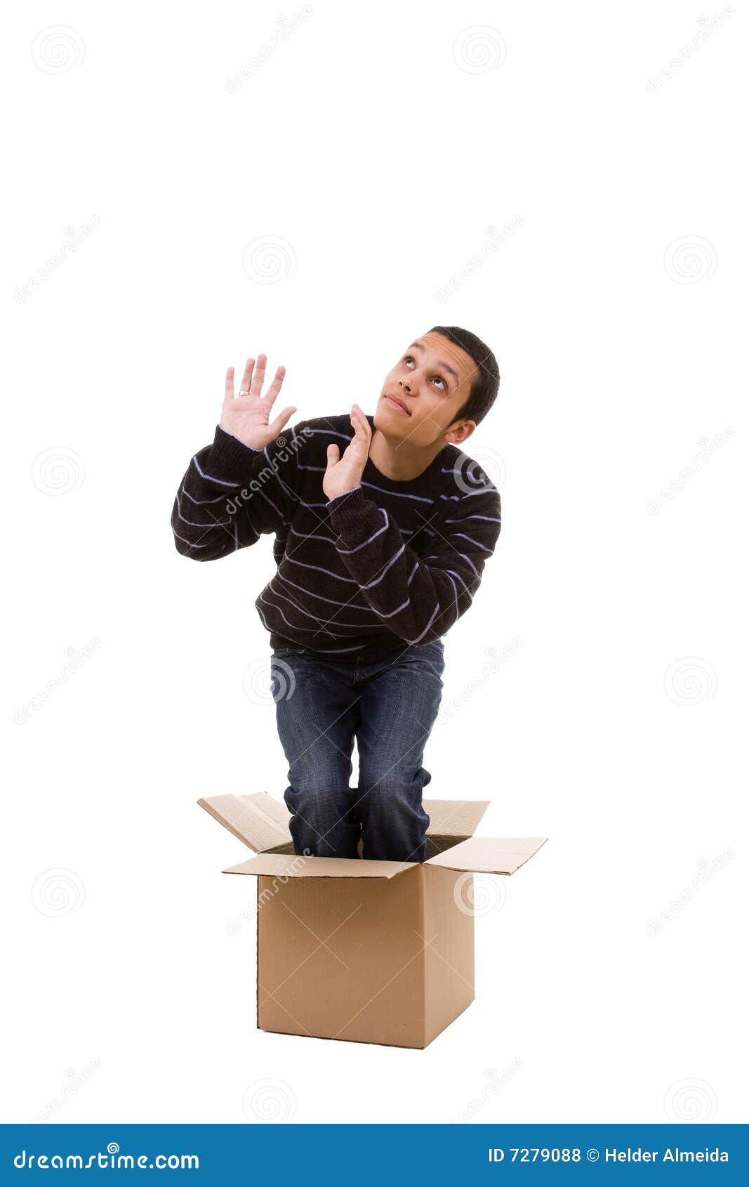 Praying inside the box stock photo. Image of escape, boxed - 7279088