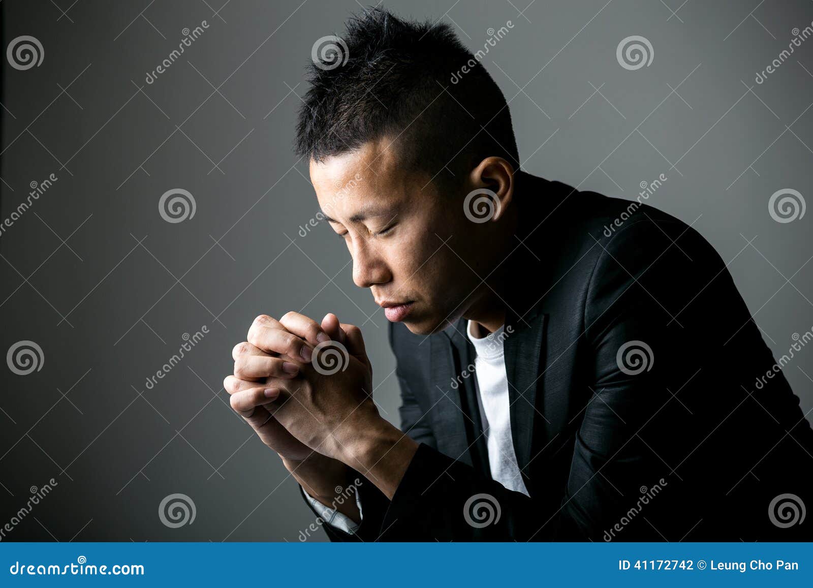 Praying man stock photo. Image of background, black, physical - 41172742