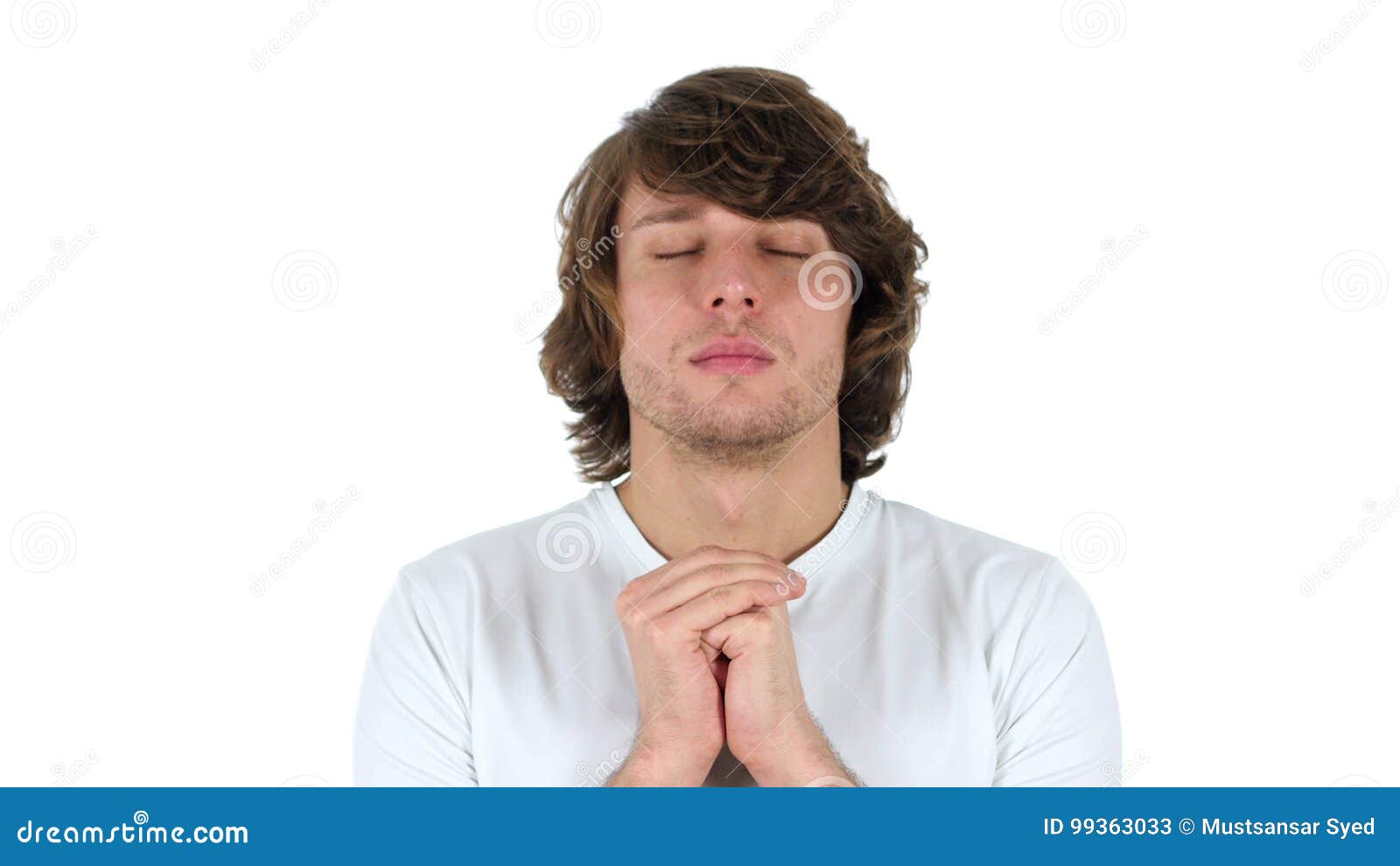 Praying Man, White Background Stock Image - Image of isolated, worker ...