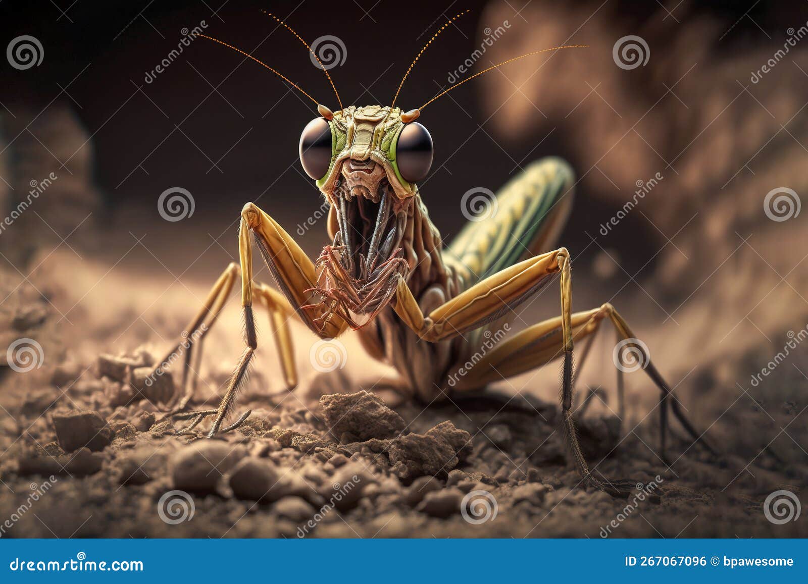 Praying Mantis Aggressive, Hunting and Attacking, Predator, Generative ...