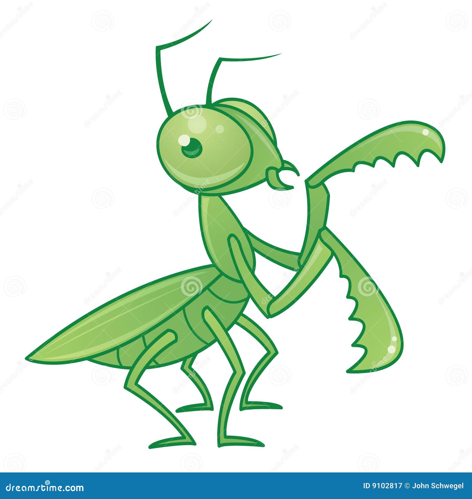 Praying Mantis Character stock vector. Illustration of cartoon - 9102817