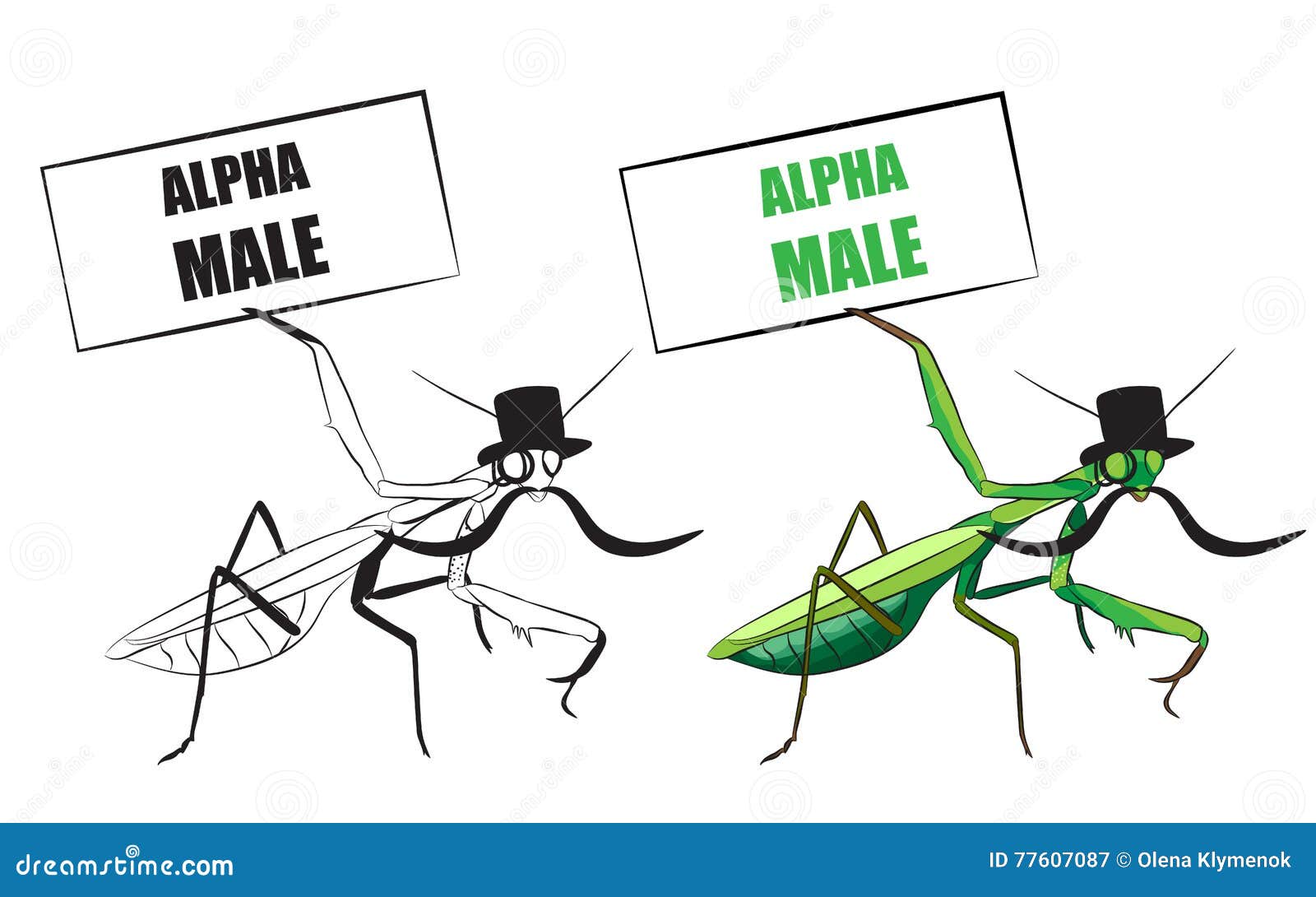 Praying Mantis. Funny Vector Illustration Stock Vector - Illustration ...