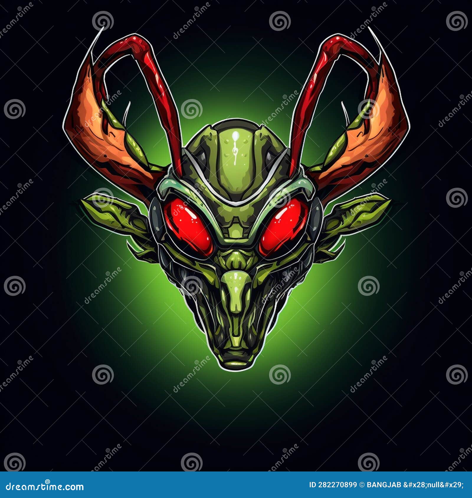 Praying Mantis Logo 2D Digital Illustration Stock Illustration ...