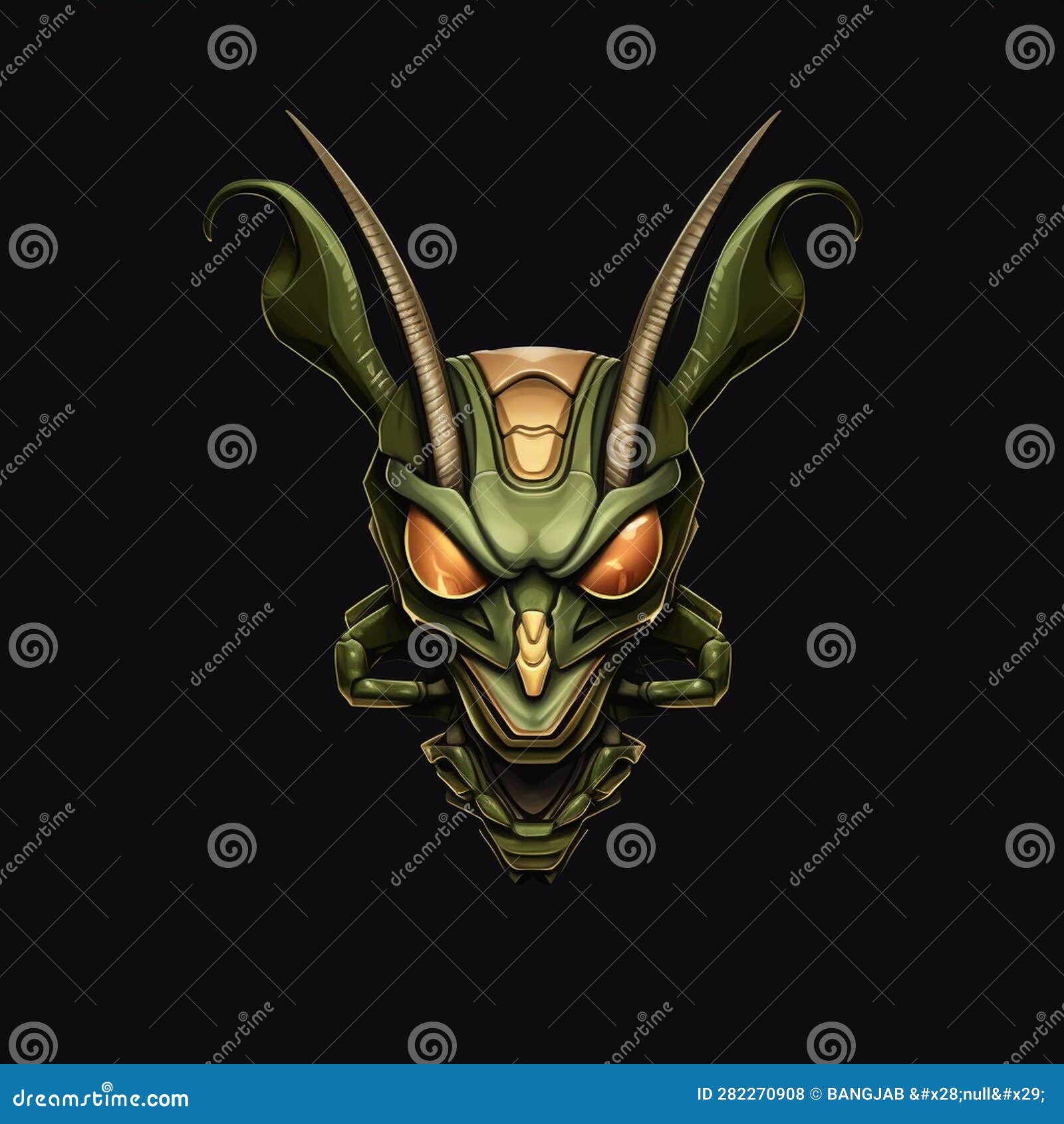 Praying Mantis Logo 2D Digital Illustration Stock Illustration ...