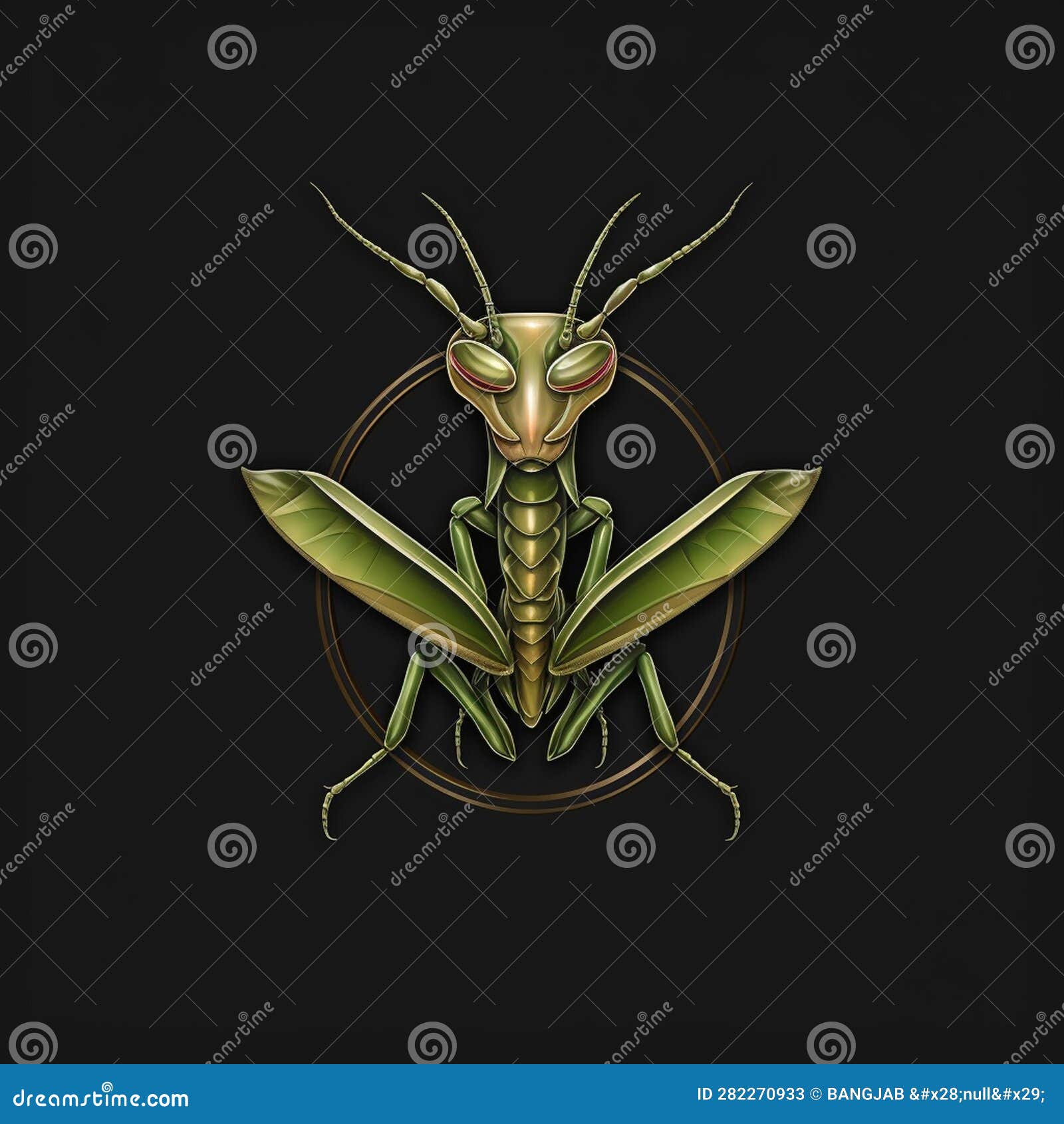 Praying Mantis Logo 2D Digital Illustration Stock Illustration ...