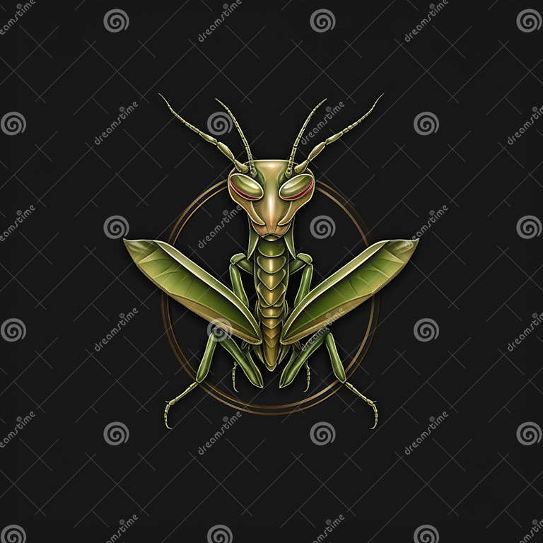 Praying Mantis Logo 2D Digital Illustration Stock Illustration ...