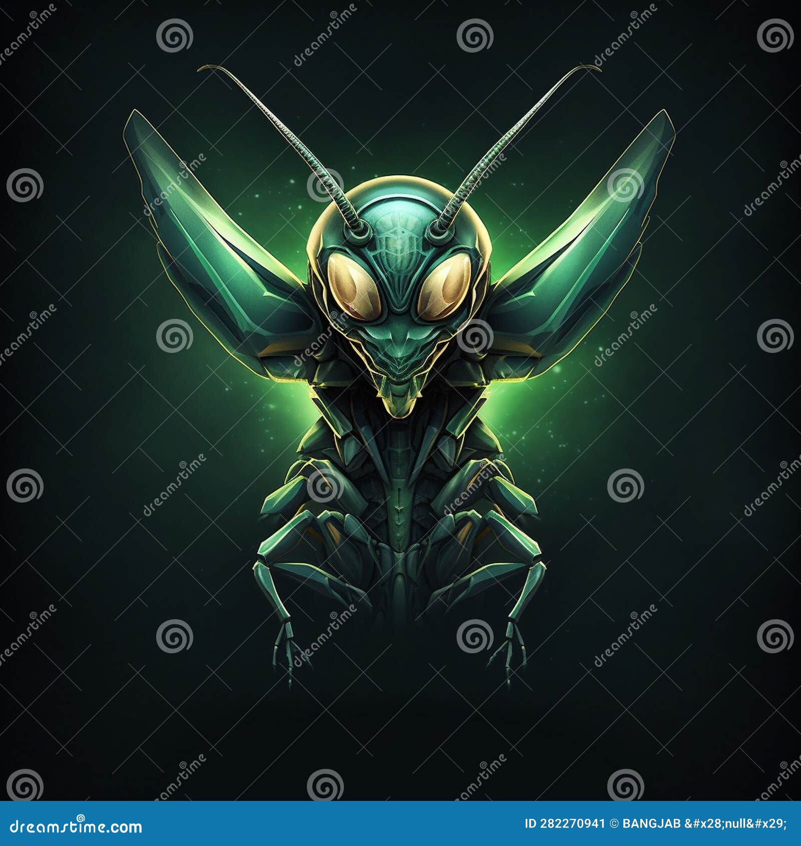 Praying Mantis Logo 2D Digital Illustration Stock Illustration ...